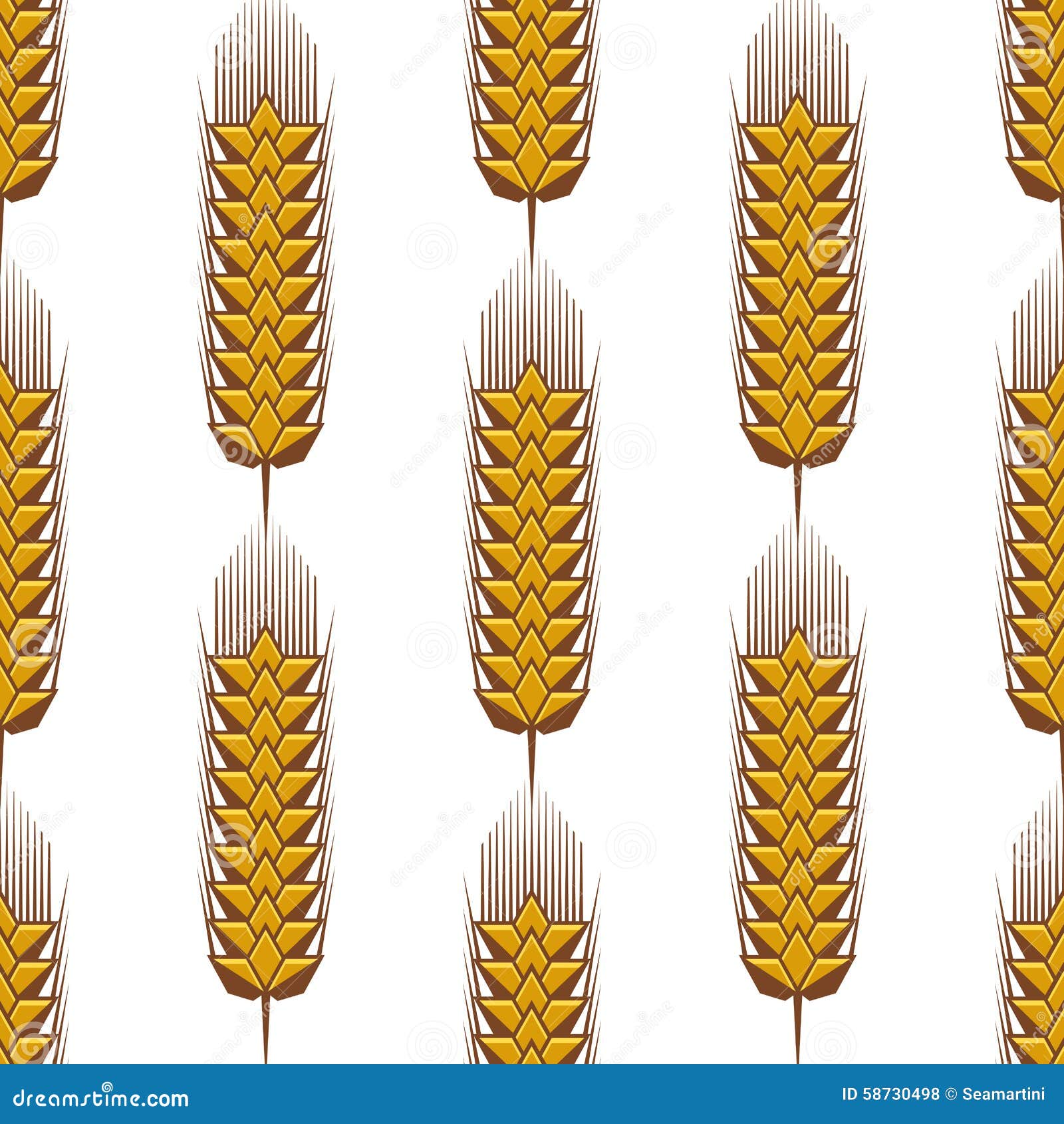 Seamless Pattern of Wheat Ears Stock Vector - Illustration of cereal ...
