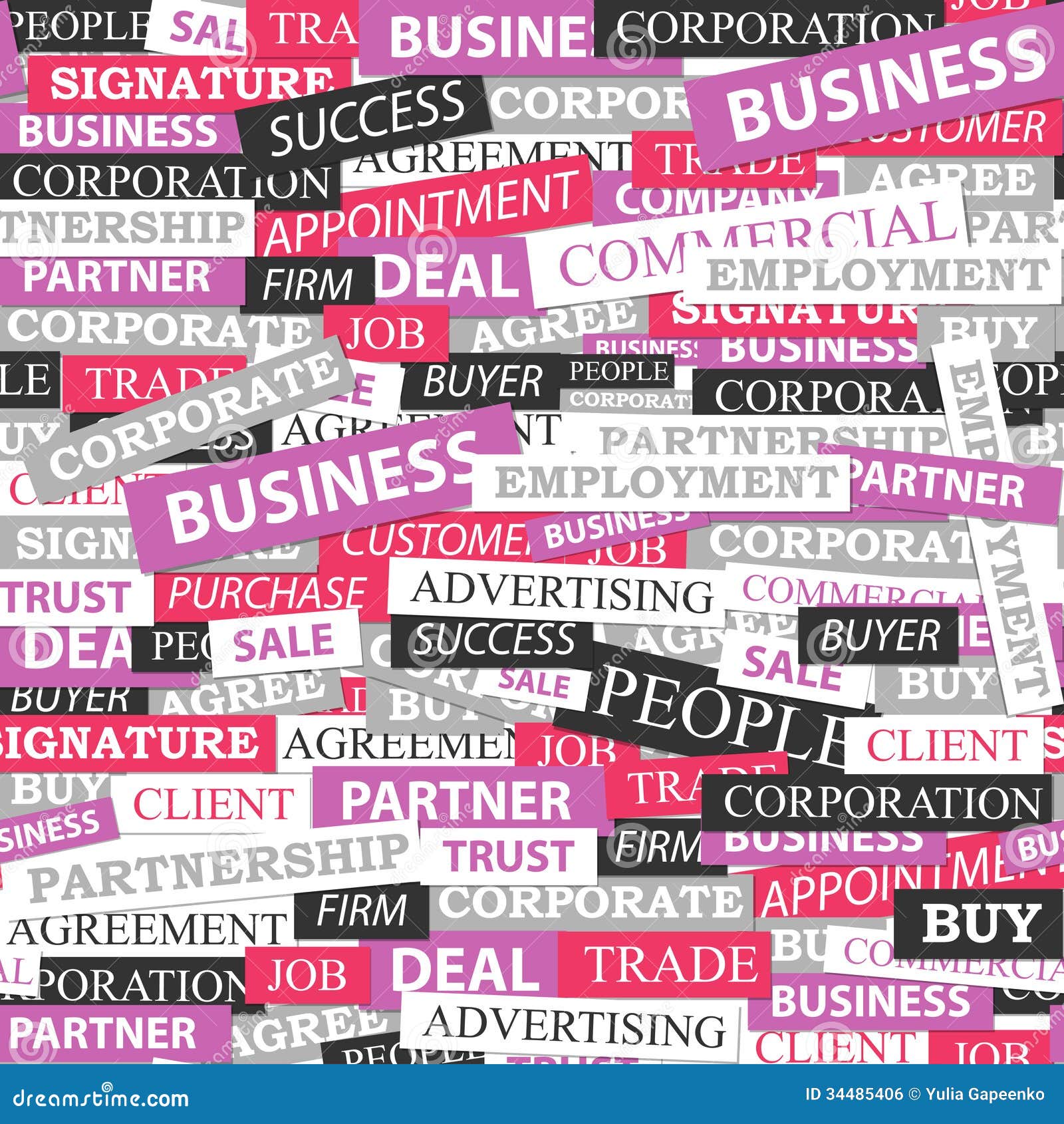 Seamless Pattern, Which is Composed of Words on Stock Vector ...