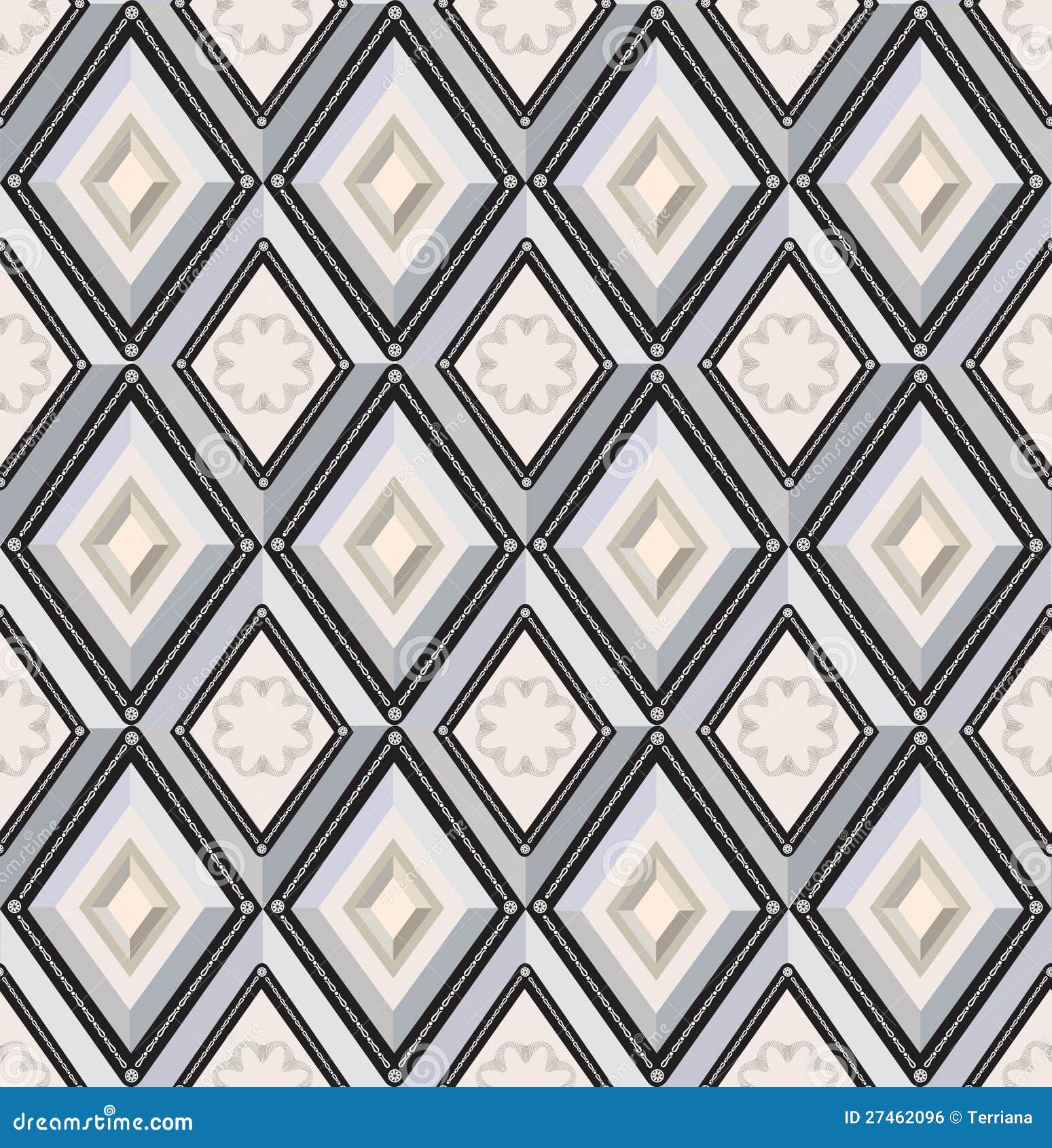 Seamless Pattern. White and Beige Diamonds Stock Vector - Illustration ...