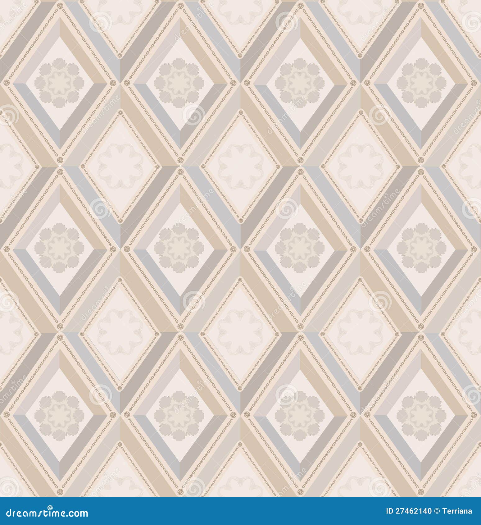 Seamless Pattern. White and Beige Diamonds Stock Vector - Illustration ...