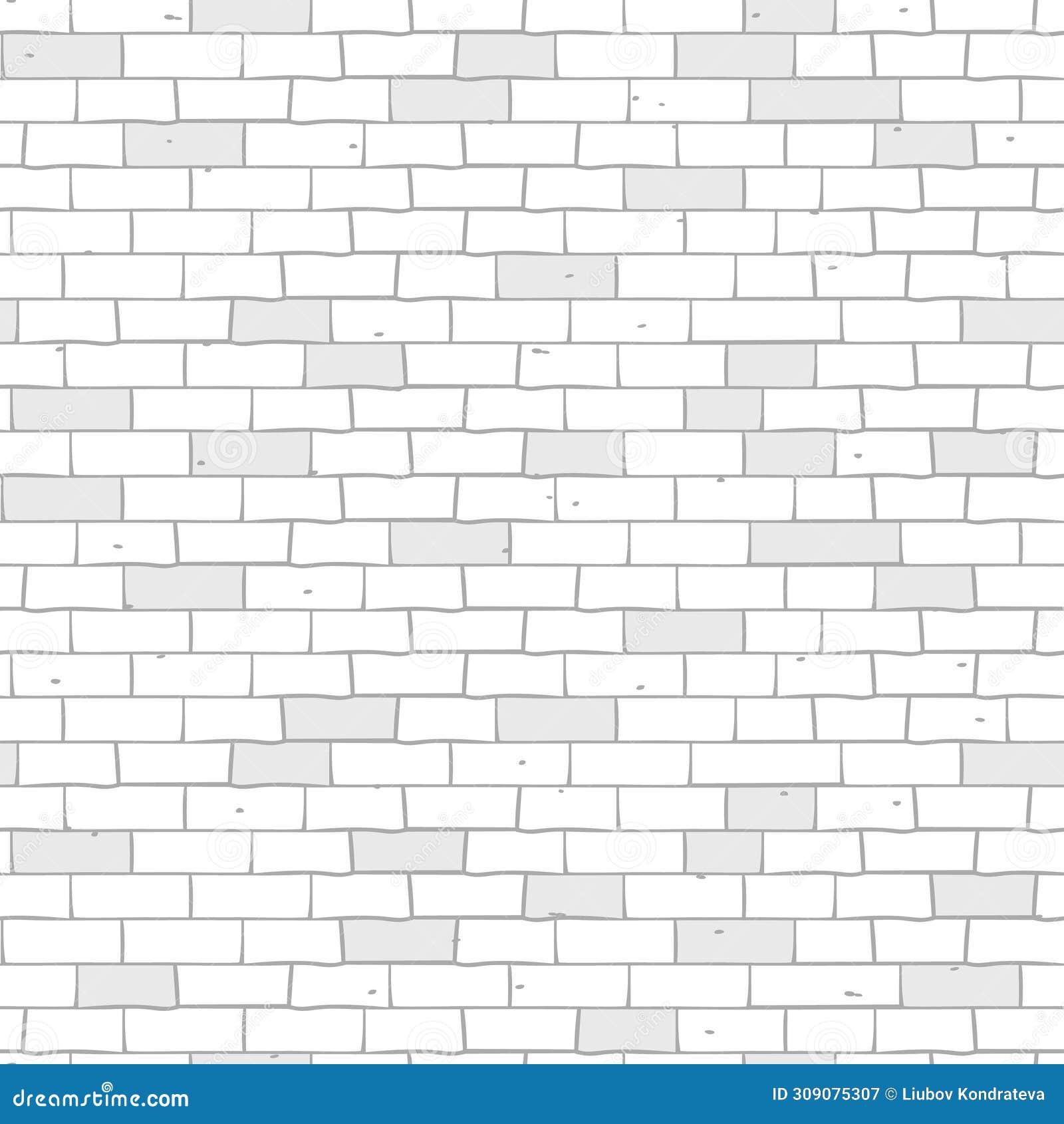 Seamless Pattern White Brick Wall. Vector Illustration in Flat Style ...
