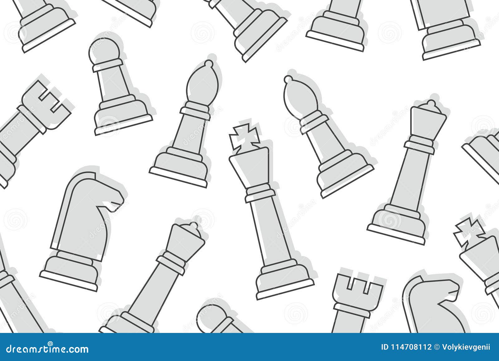 Seamless Pattern with Chess Pieces Stock Vector - Illustration of ...