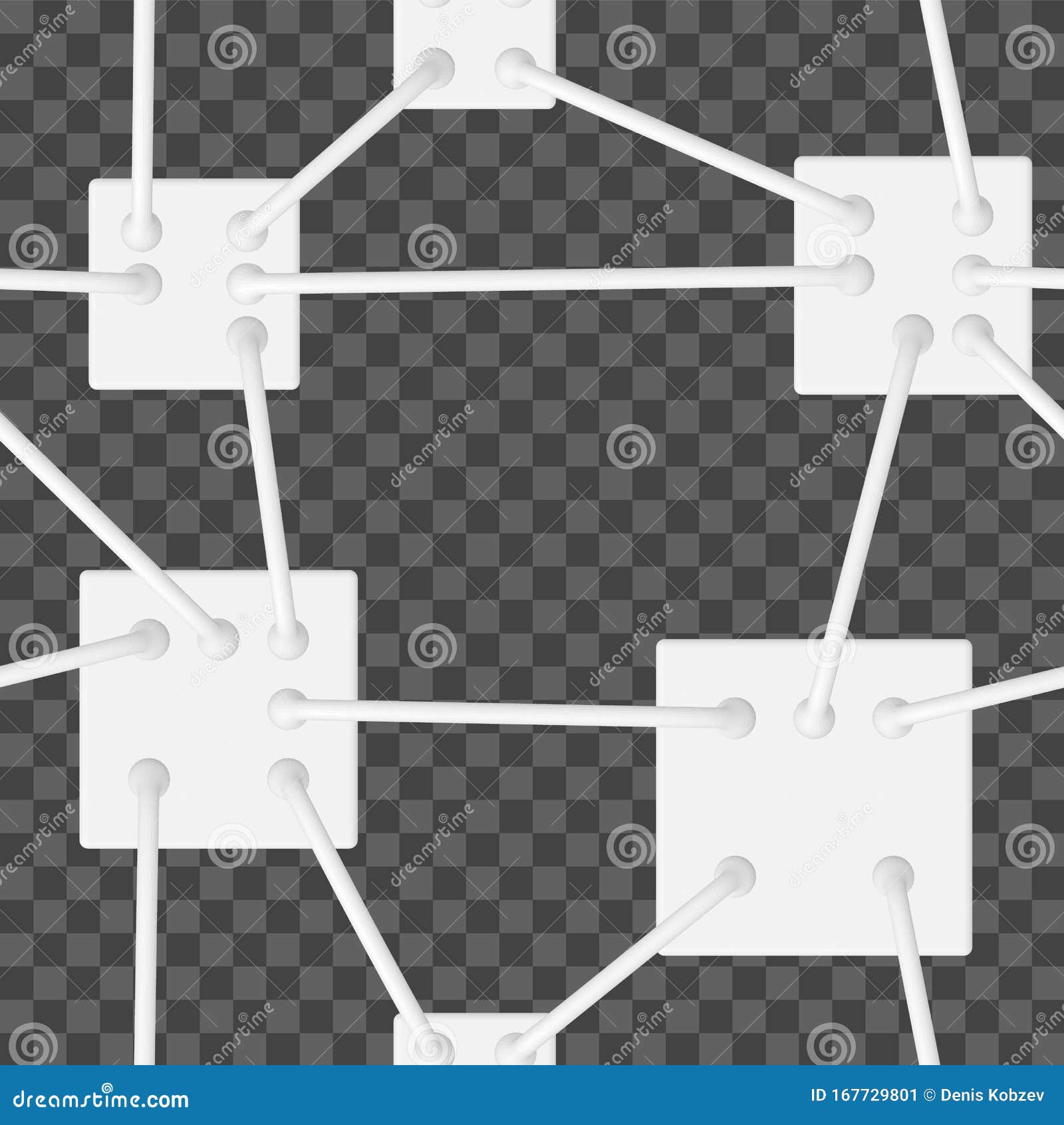 Eps10. Seamless Pattern of White Cubes Interconnected by Tubes on a ...