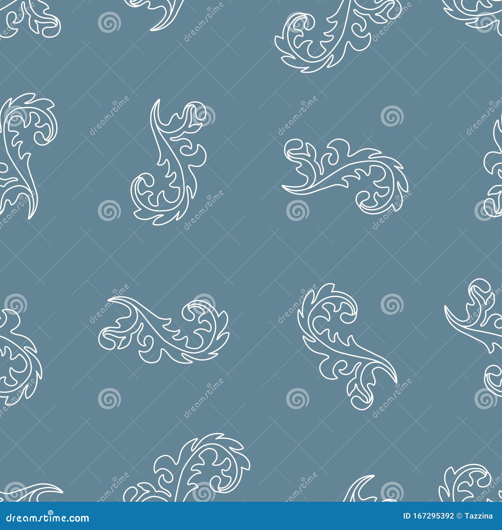 Seamless Pattern with White Curls Stock Vector - Illustration of autumn ...