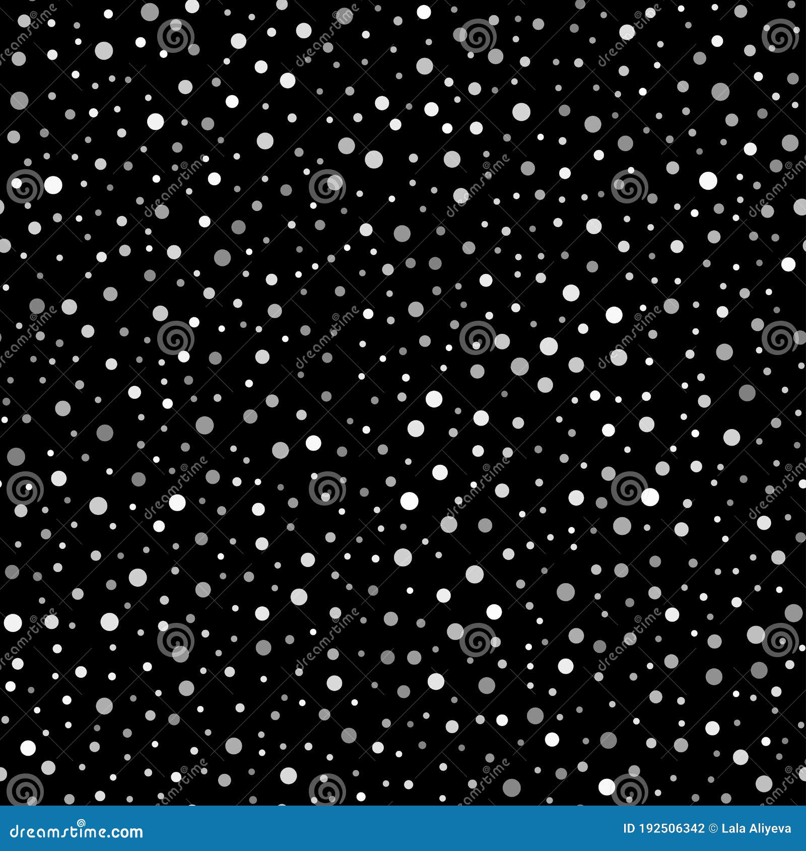 Seamless Pattern with White Dots on Black Background. Vector Stock ...