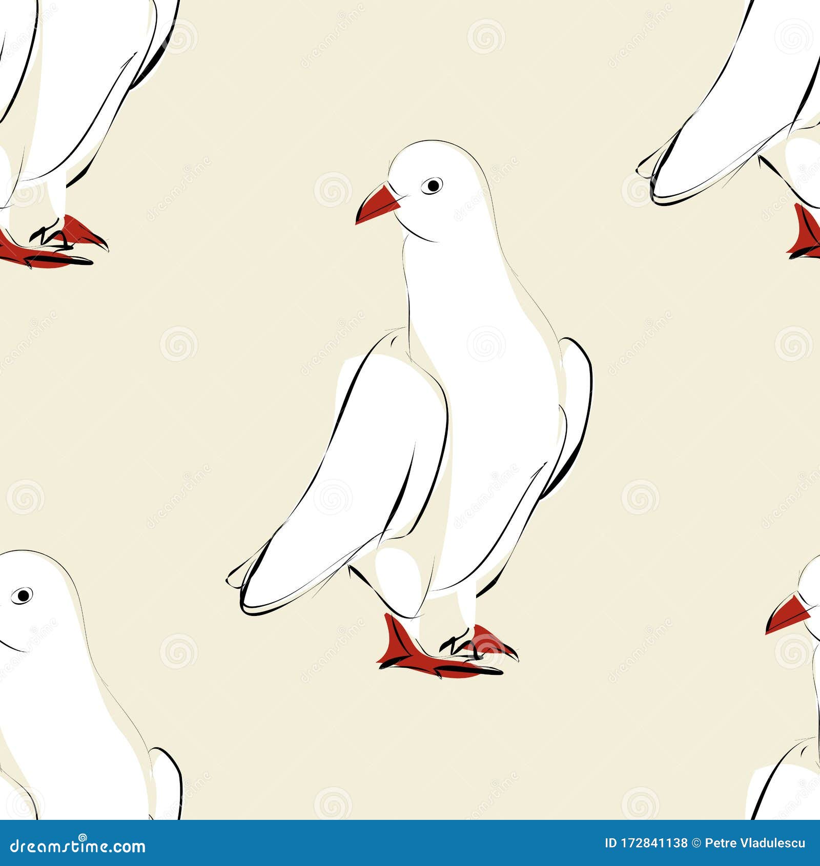 Seamless Pattern with White Dove(texture 1), Modern Stylish Image ...
