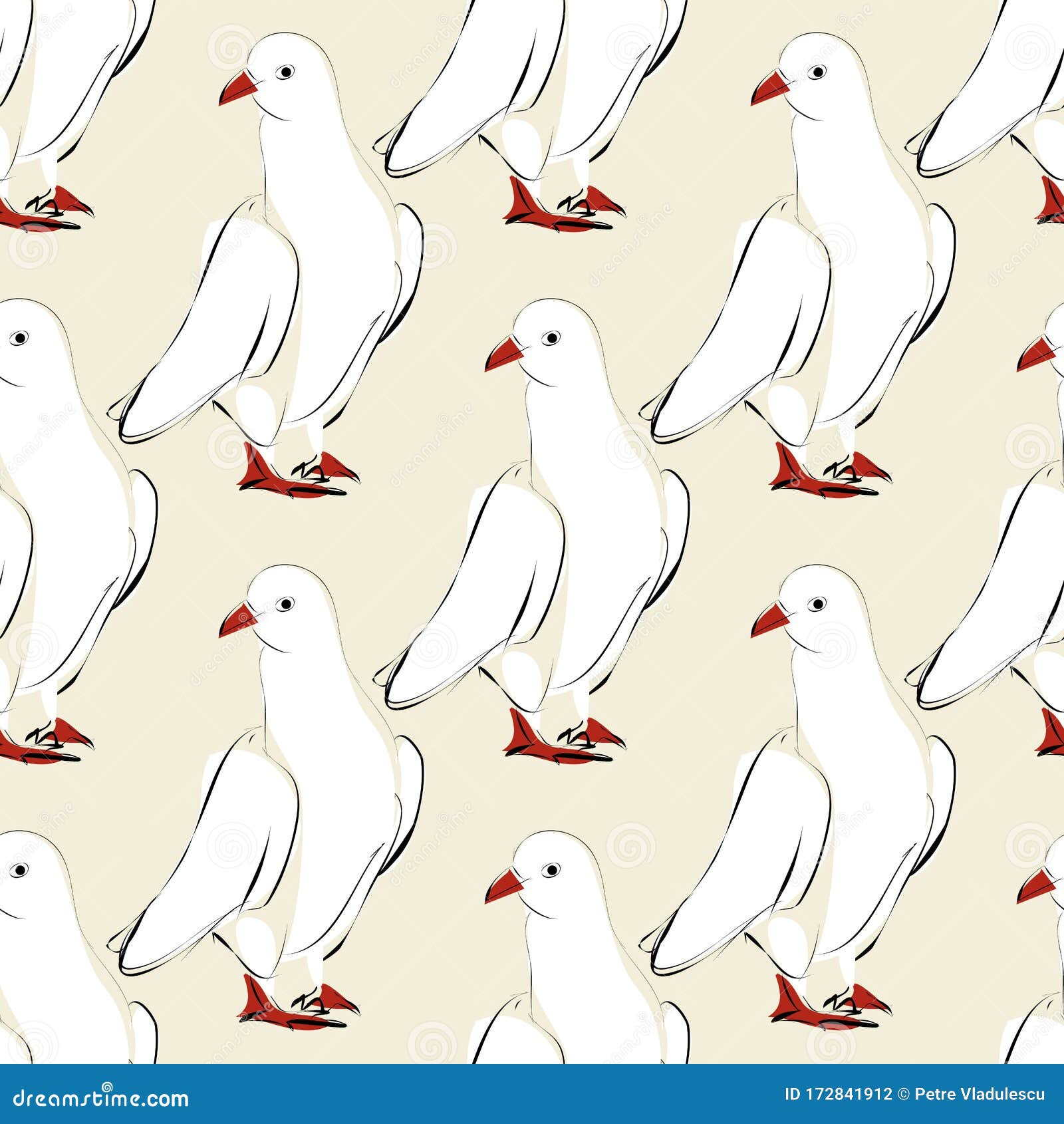 Seamless Pattern with White Dove(texture 3), Modern Stylish Image ...