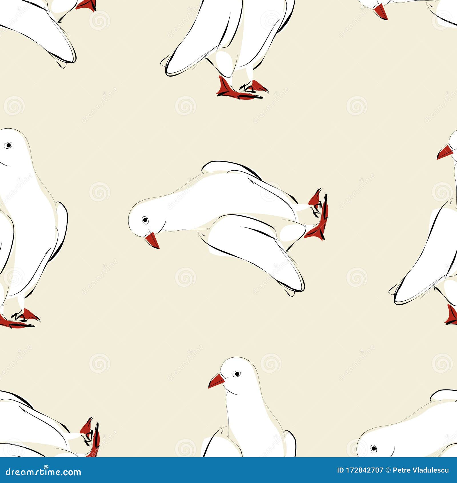 Seamless Pattern with White Dove(texture 7), Modern Stylish Image ...