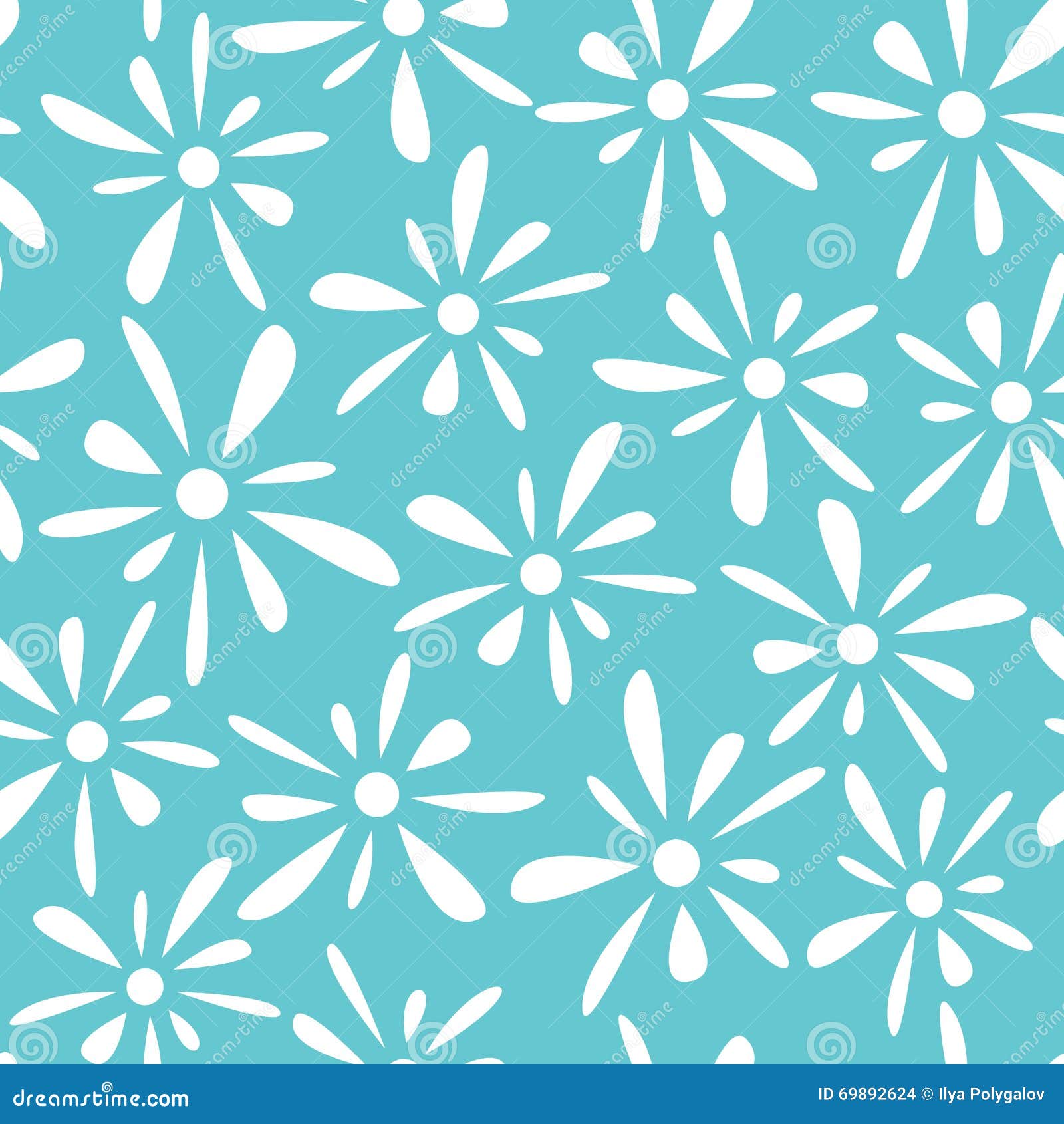 Seamless Pattern of White Florets Petals Stock Illustration ...