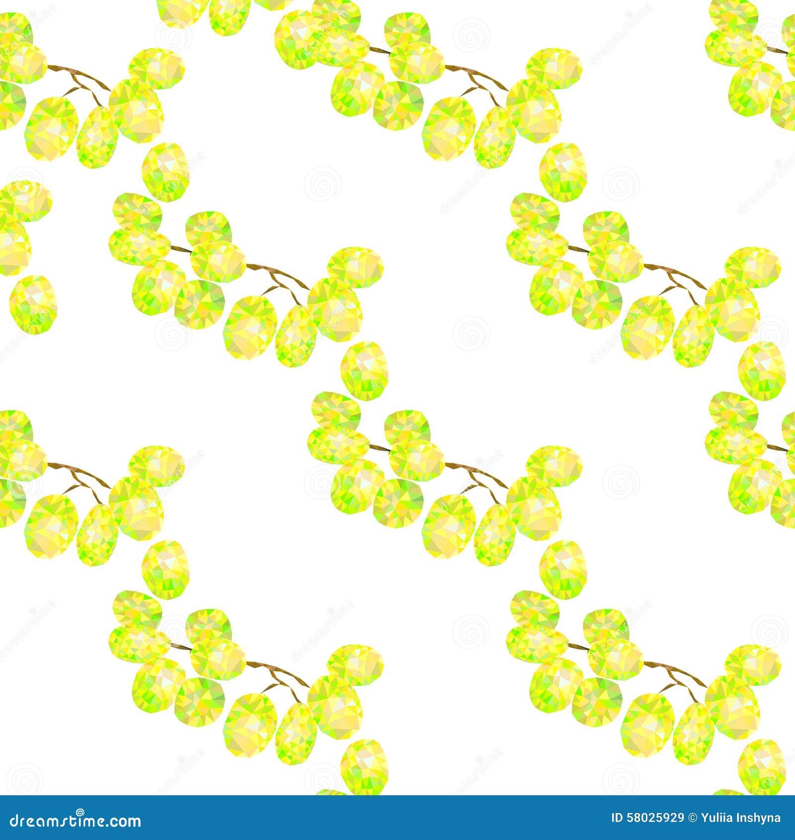 Seamless Pattern with White Grapes Triangles, Abstract Fruit Background ...