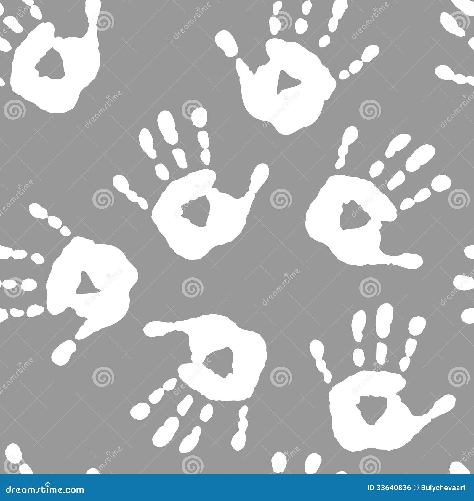 Seamless Pattern with White Handprints Stock Vector - Illustration of ...