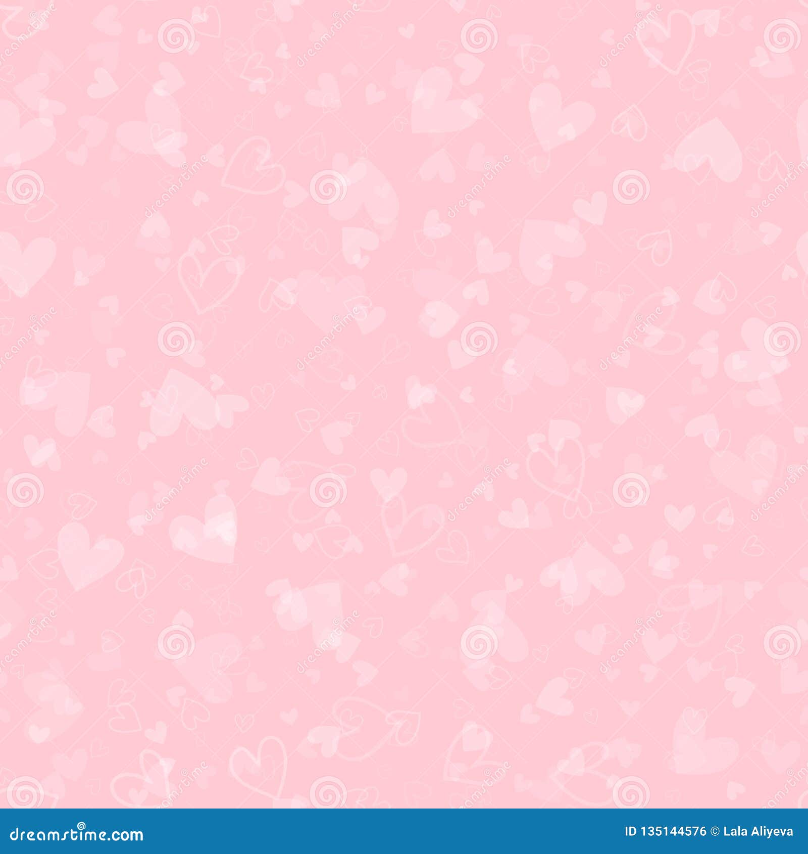 Seamless Pattern with White Hearts on Pink Background. Vector Stock ...