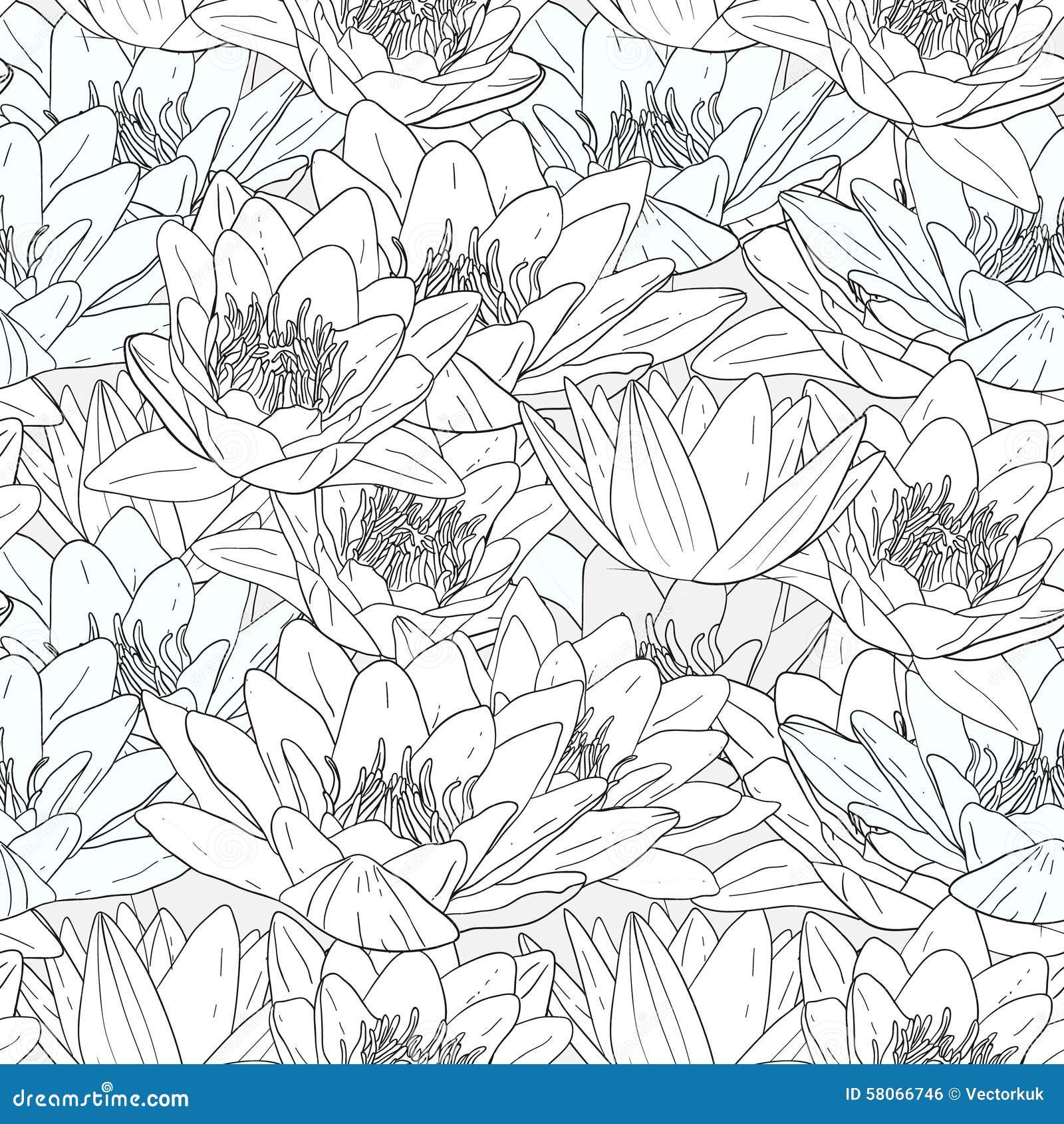 Seamless Pattern with White Lily Flowers Stock Vector - Illustration of ...