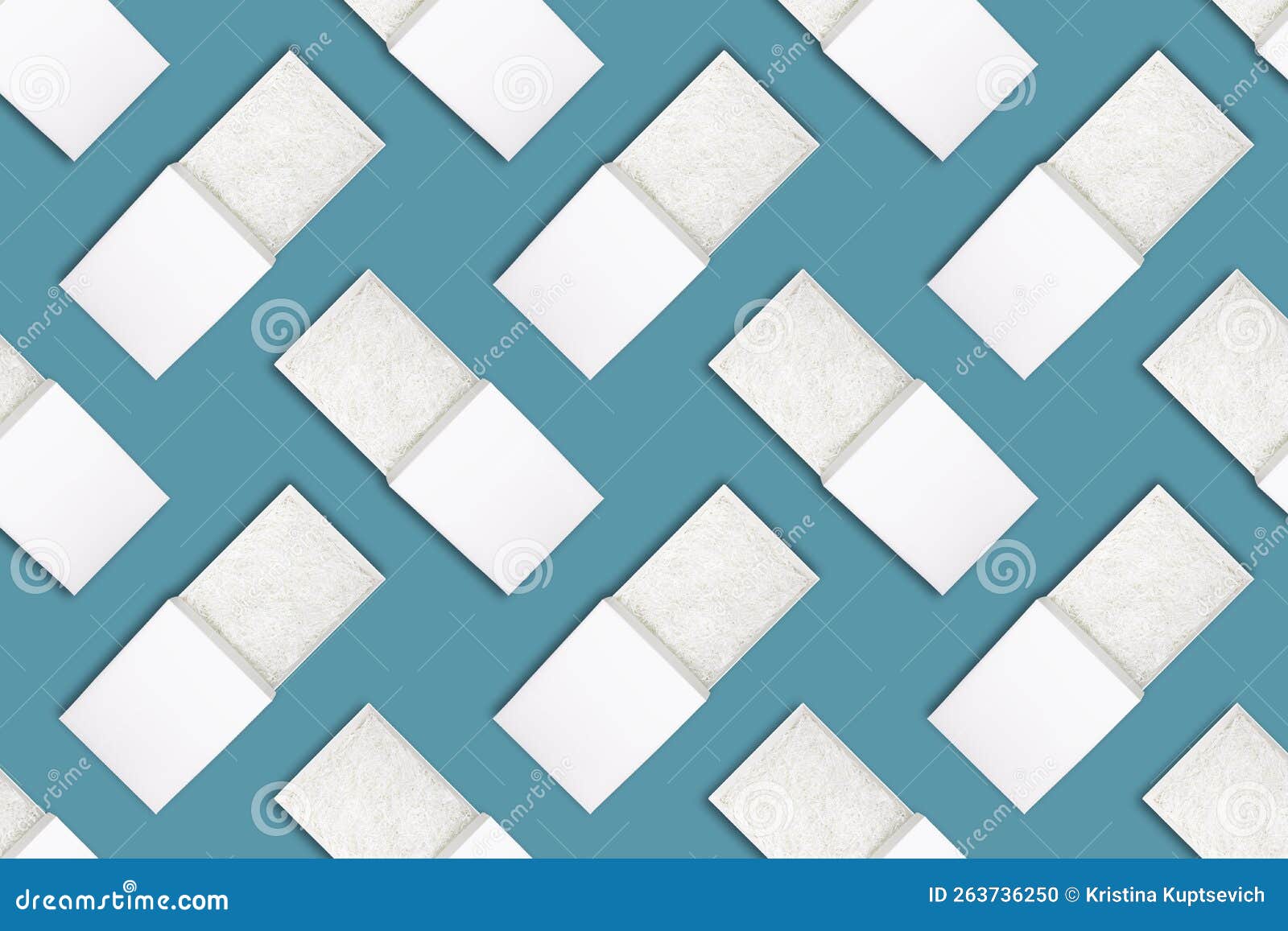 Seamless Pattern with White Opened Gift Boxes with Shredded Paper Stock ...