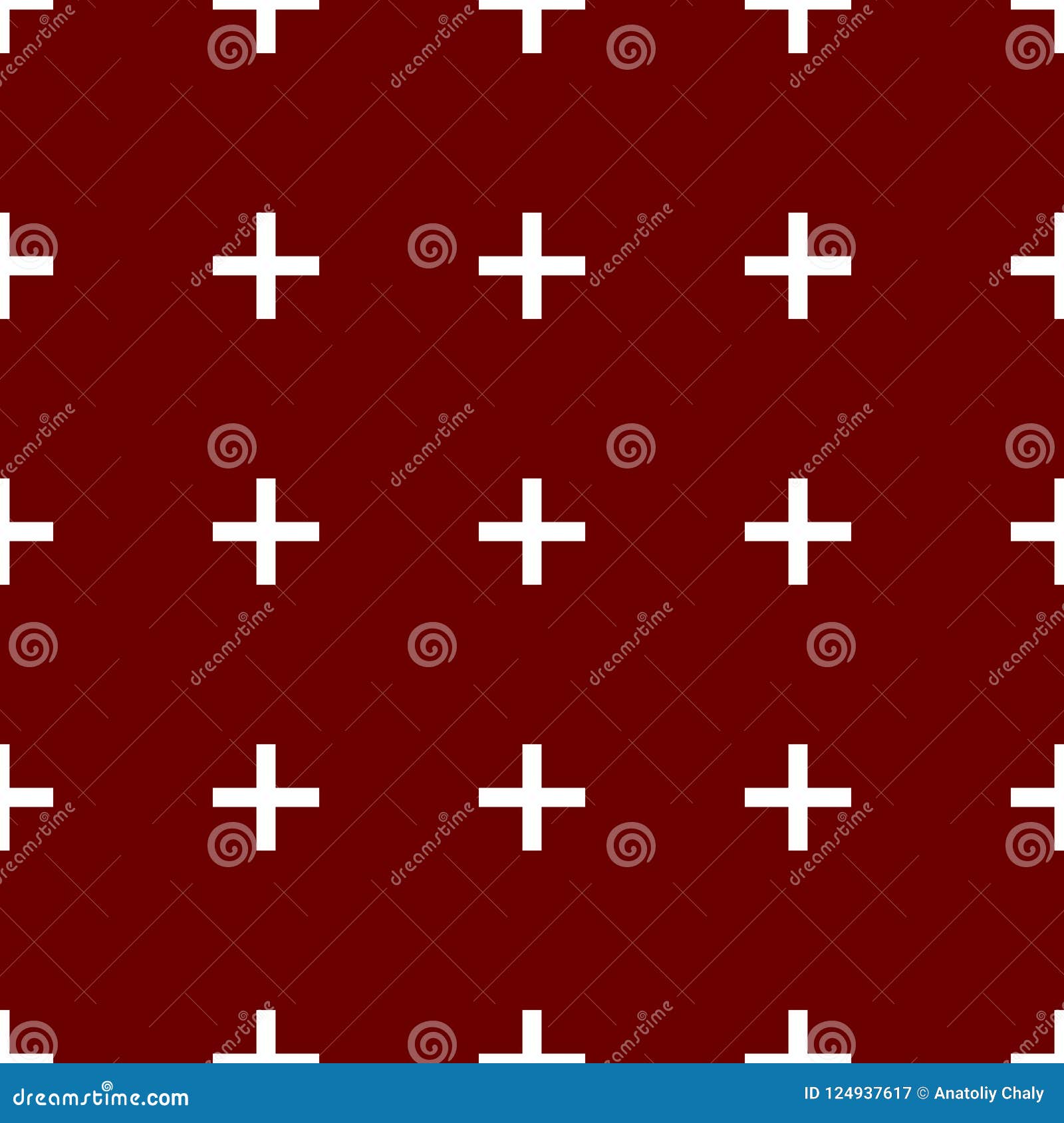 Seamless Pattern - White Plus Sign on a Red Background Stock Vector ...