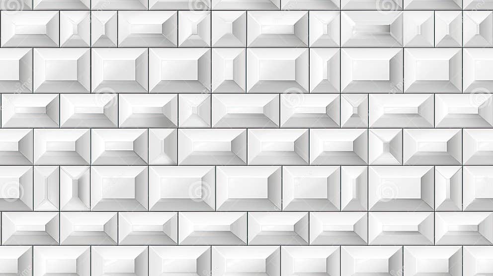 A Seamless Pattern of White Rectangular Tiles with Geometric Designs ...