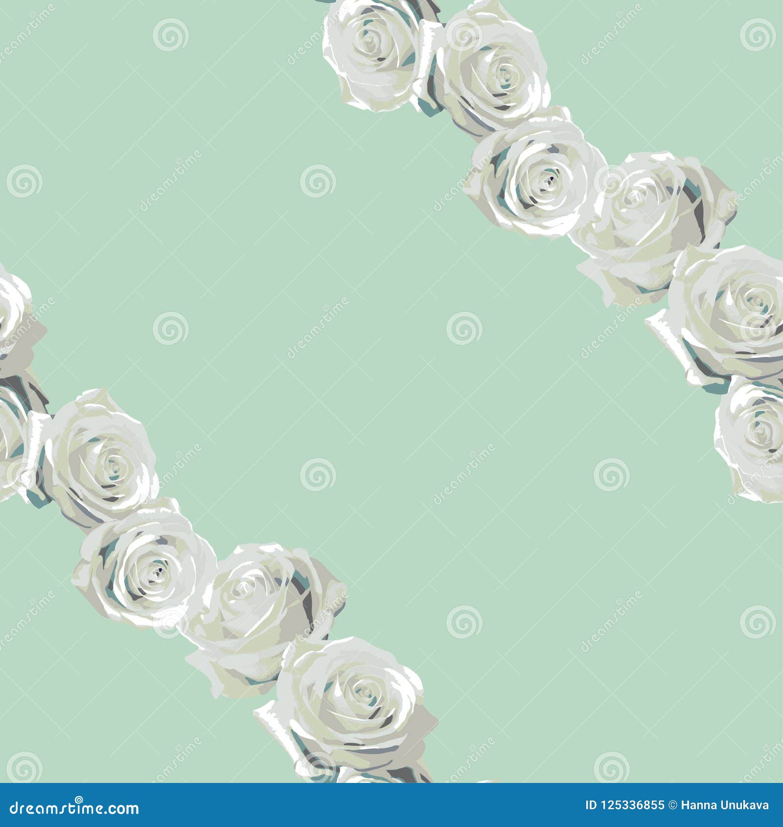 Seamless Pattern with White Roses Stock Vector - Illustration of cute ...