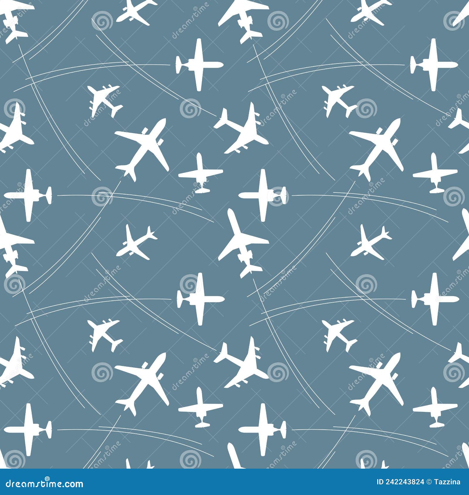 Seamless Flight Attendant/pilot Pattern Cartoon Vector | CartoonDealer ...