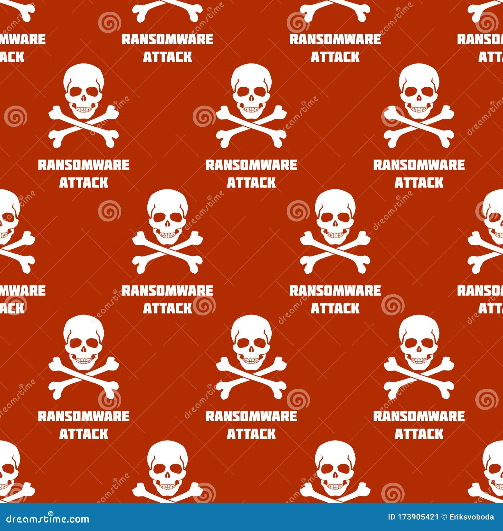 Seamless Pattern with White Skulls and Crossbones on Red Background ...
