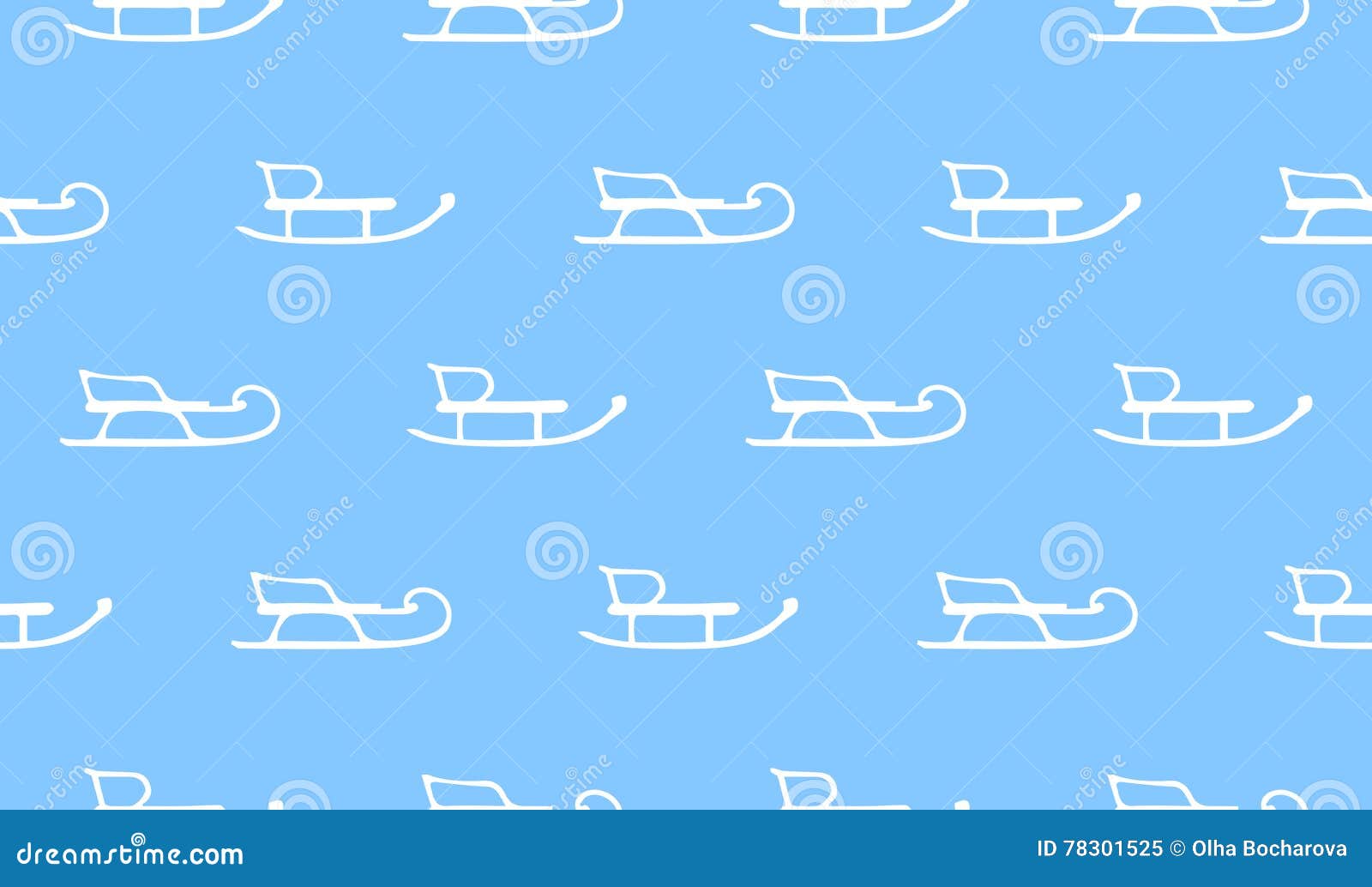 Seamless Pattern with White Sleds Stock Vector - Illustration of wood ...