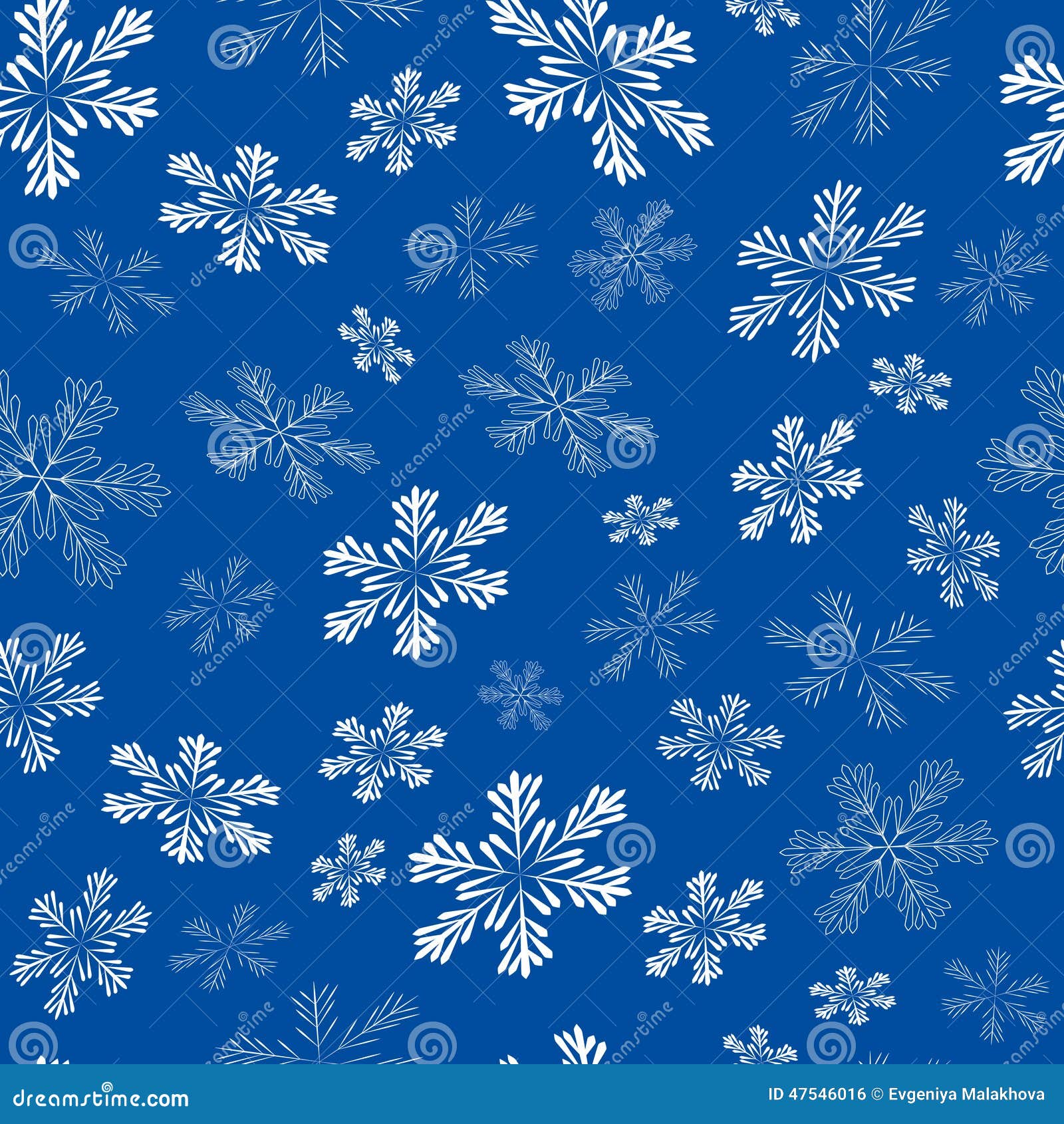 Seamless Pattern with White Snowflakes Stock Vector - Illustration of ...