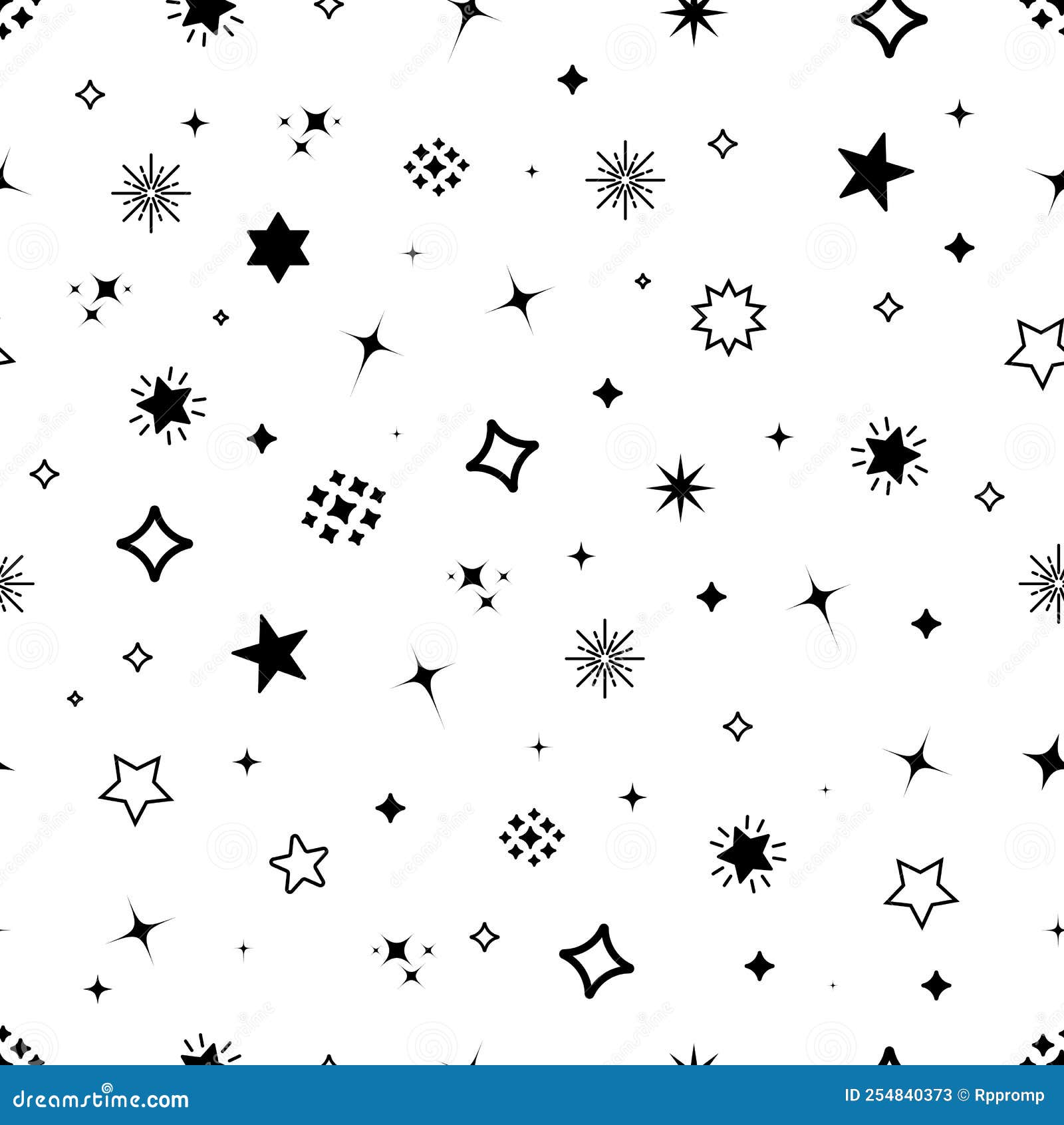 Seamless Pattern on White Star Background, Vector Abstract Flat ...
