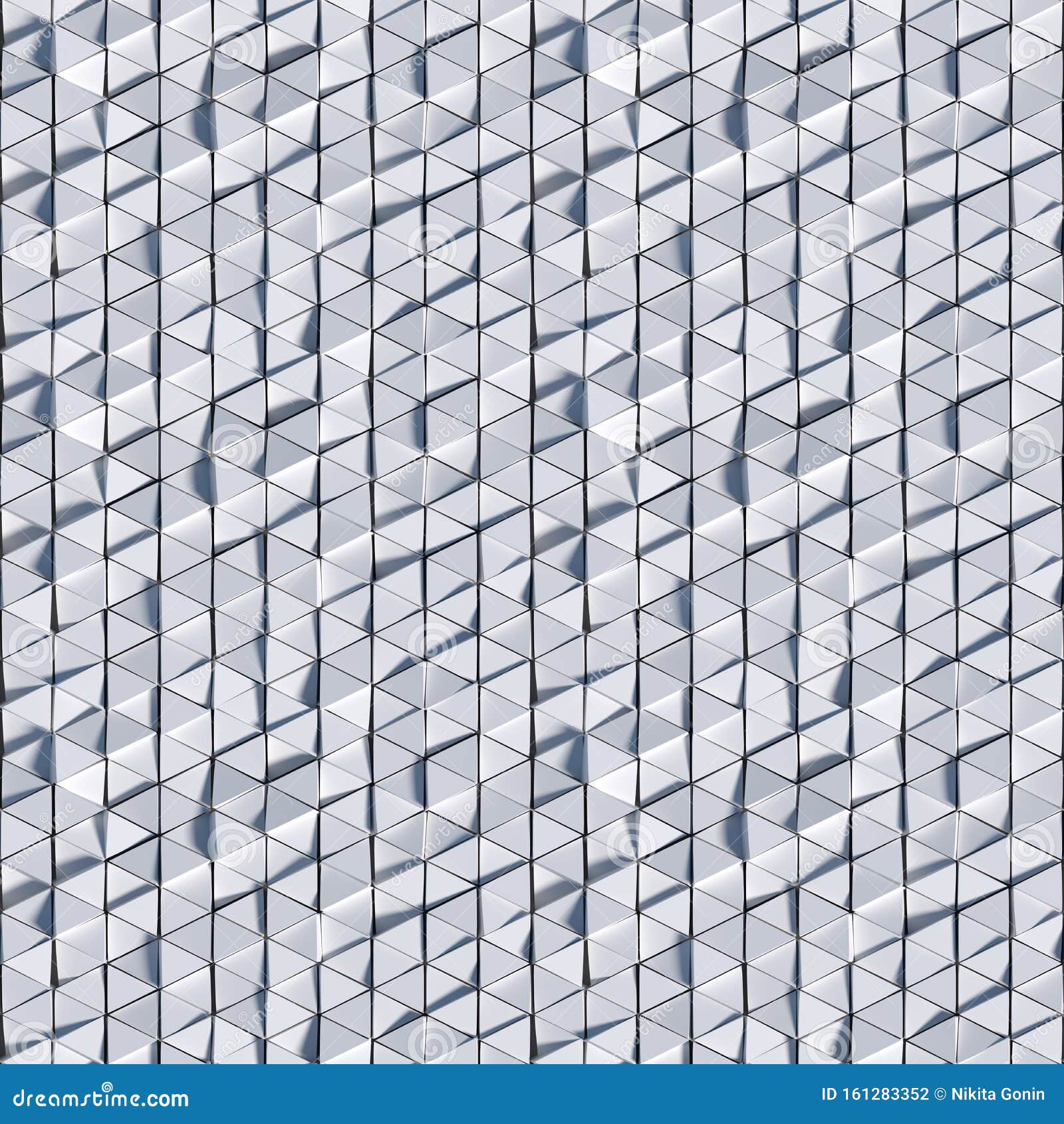 Seamless Pattern of White Triangles 3D Render Stock Illustration ...