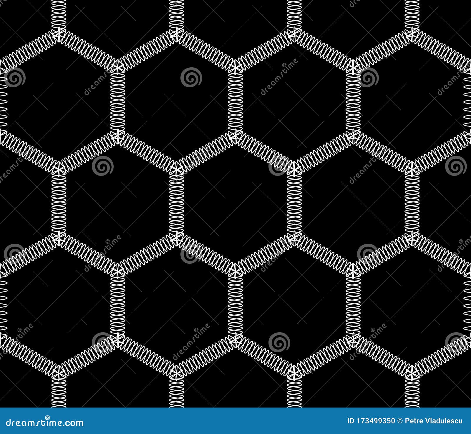 Seamless Pattern with White Wavy Lines(hexagon), Modern Stylish Image ...