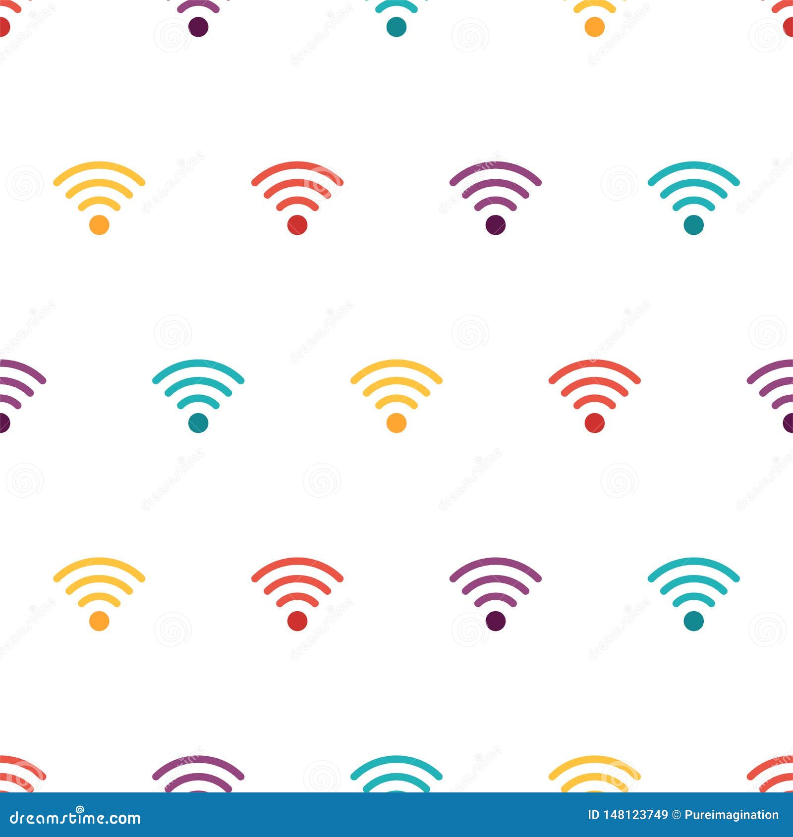 Seamless Pattern with Wifi on White Background Stock Vector ...