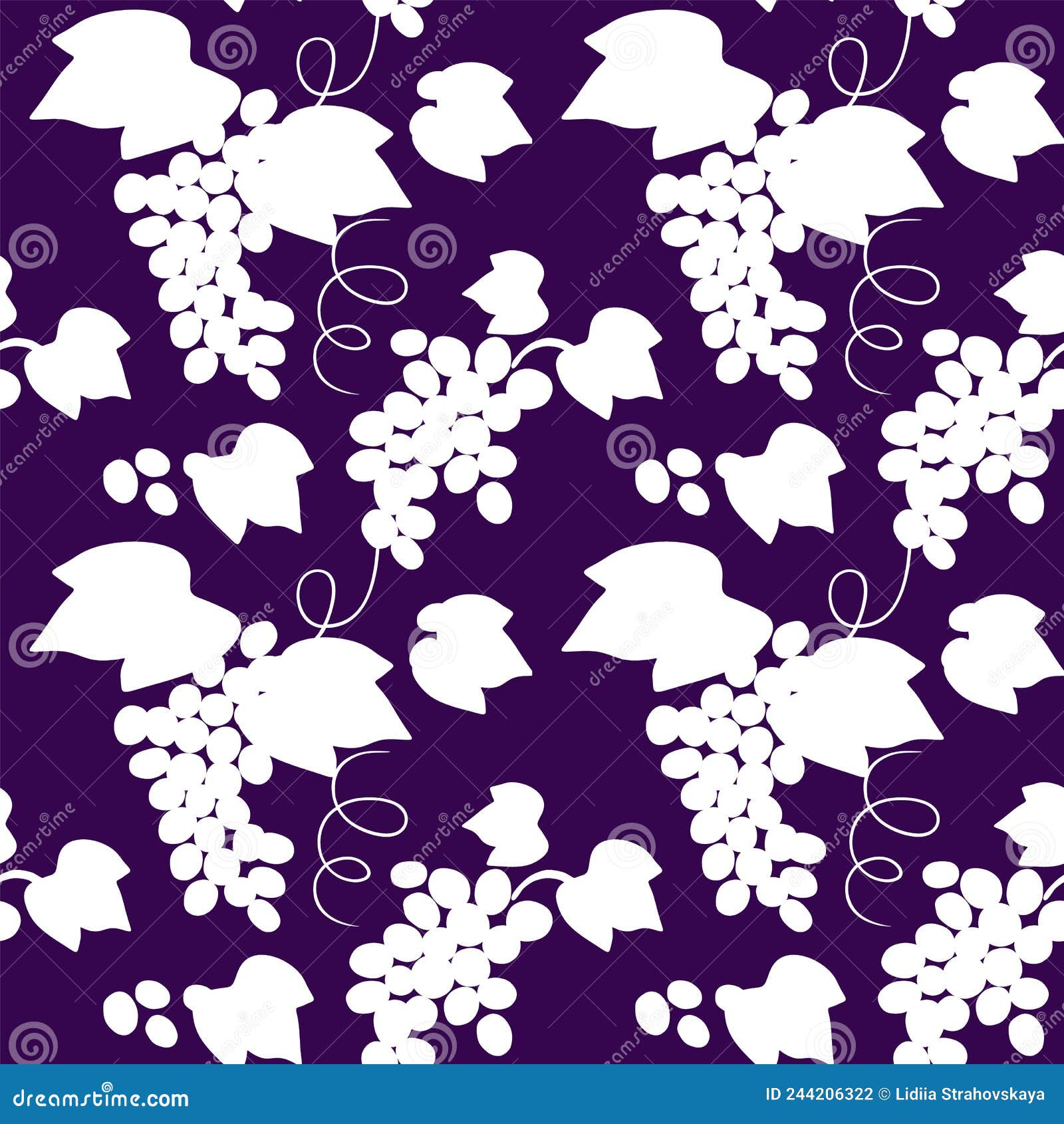 Seamless Pattern Wiht Abstract Grapes. Trendy Hand Drawn Textures ...