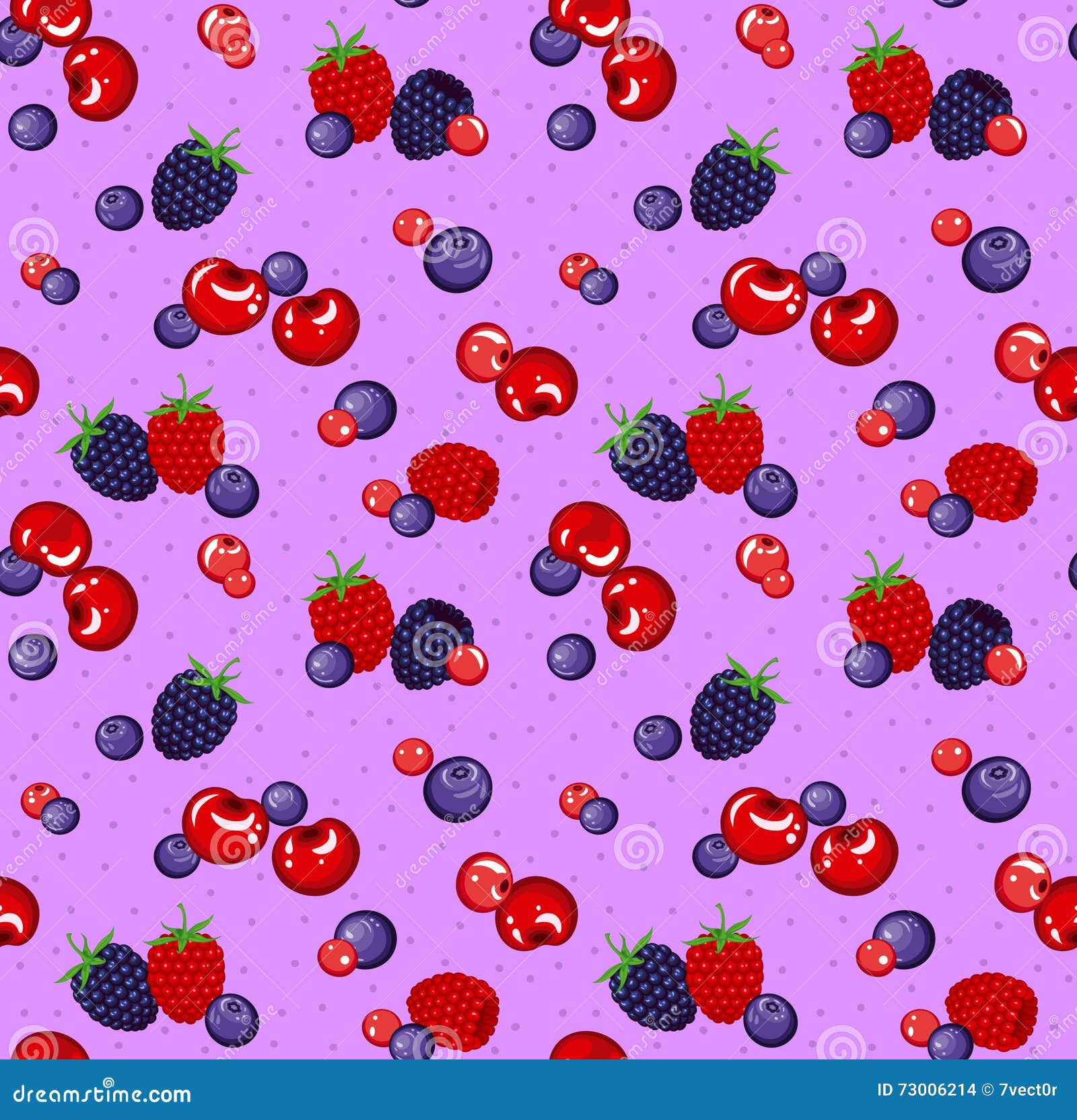 Seamless Pattern with Wild Berries. Stock Vector - Illustration of ...