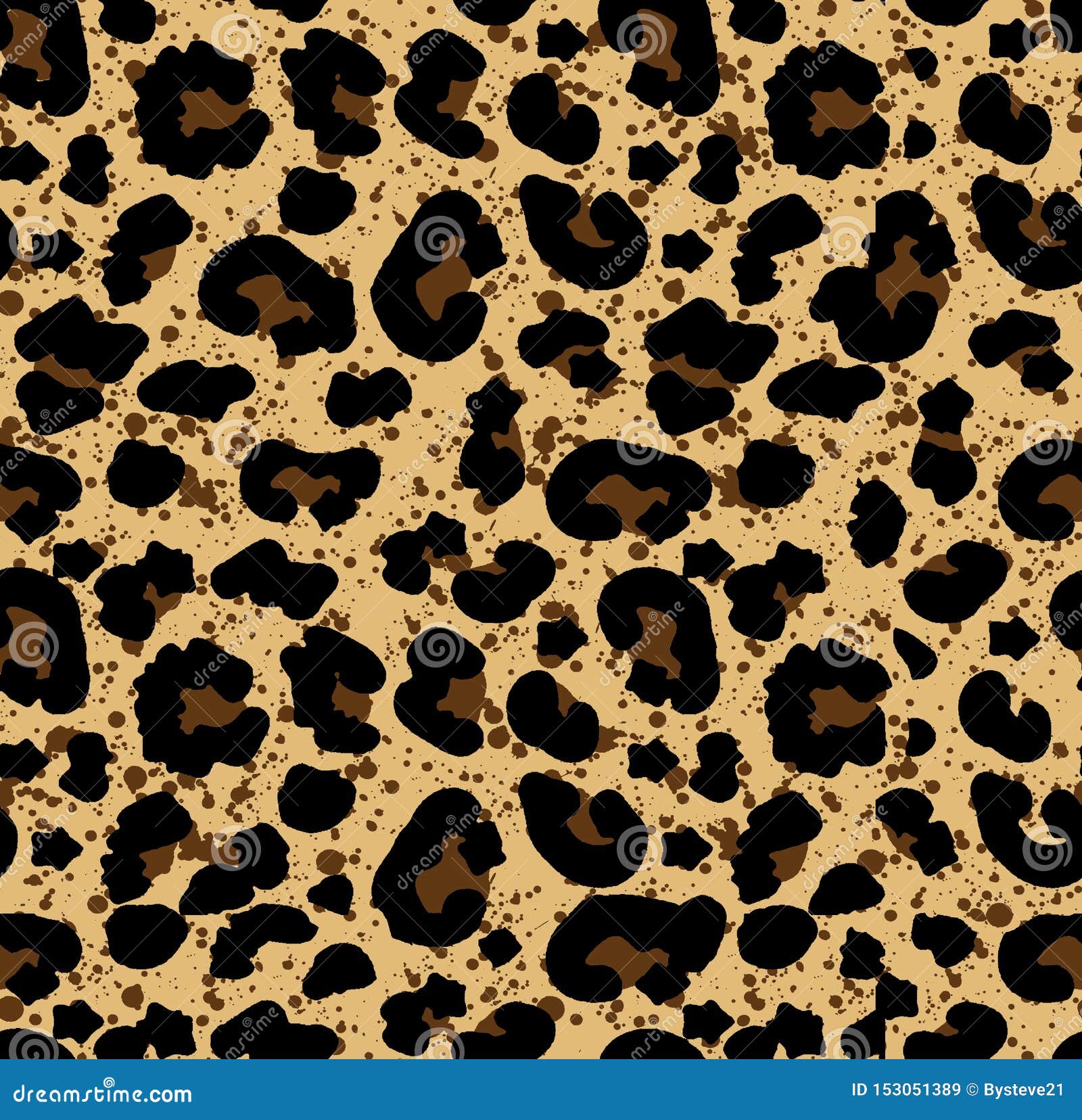 Seamless Pattern Wild Leopard Skin Design Abstract Stock Illustration ...