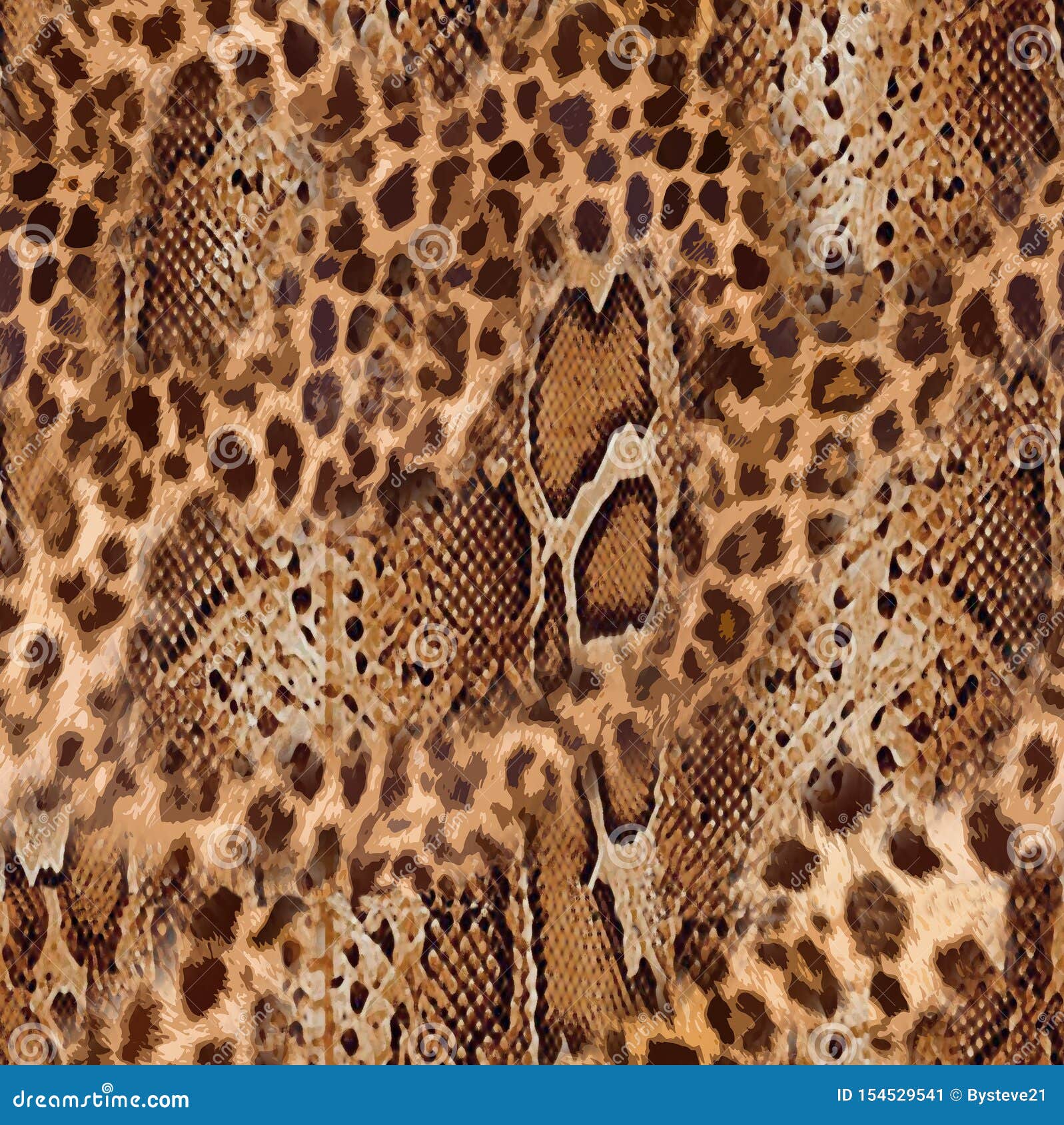 Seamless Pattern Wild Leopard and Snake Skin Design Abstract Stock ...