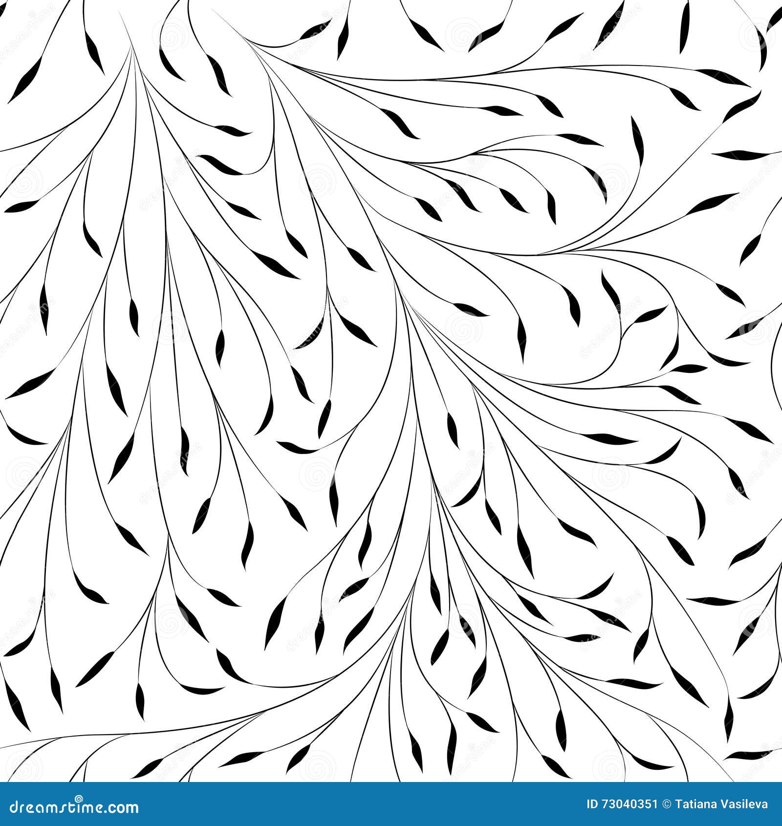 Seamless Pattern with Willow Branches and Leaves Stock Vector ...