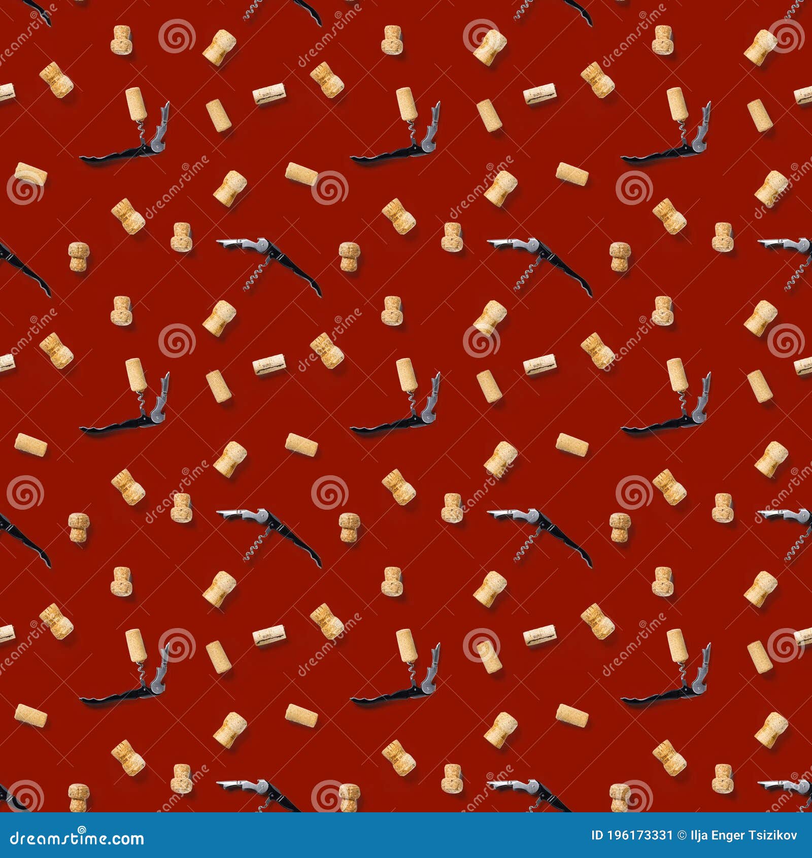 Seamless Pattern Wine Corks on a White Backlit Background. Wine ...