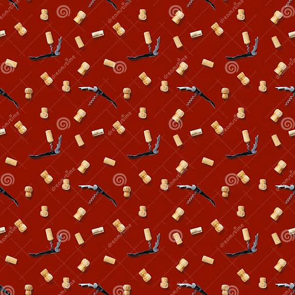Seamless Pattern Wine Corks on a White Backlit Background. Wine ...