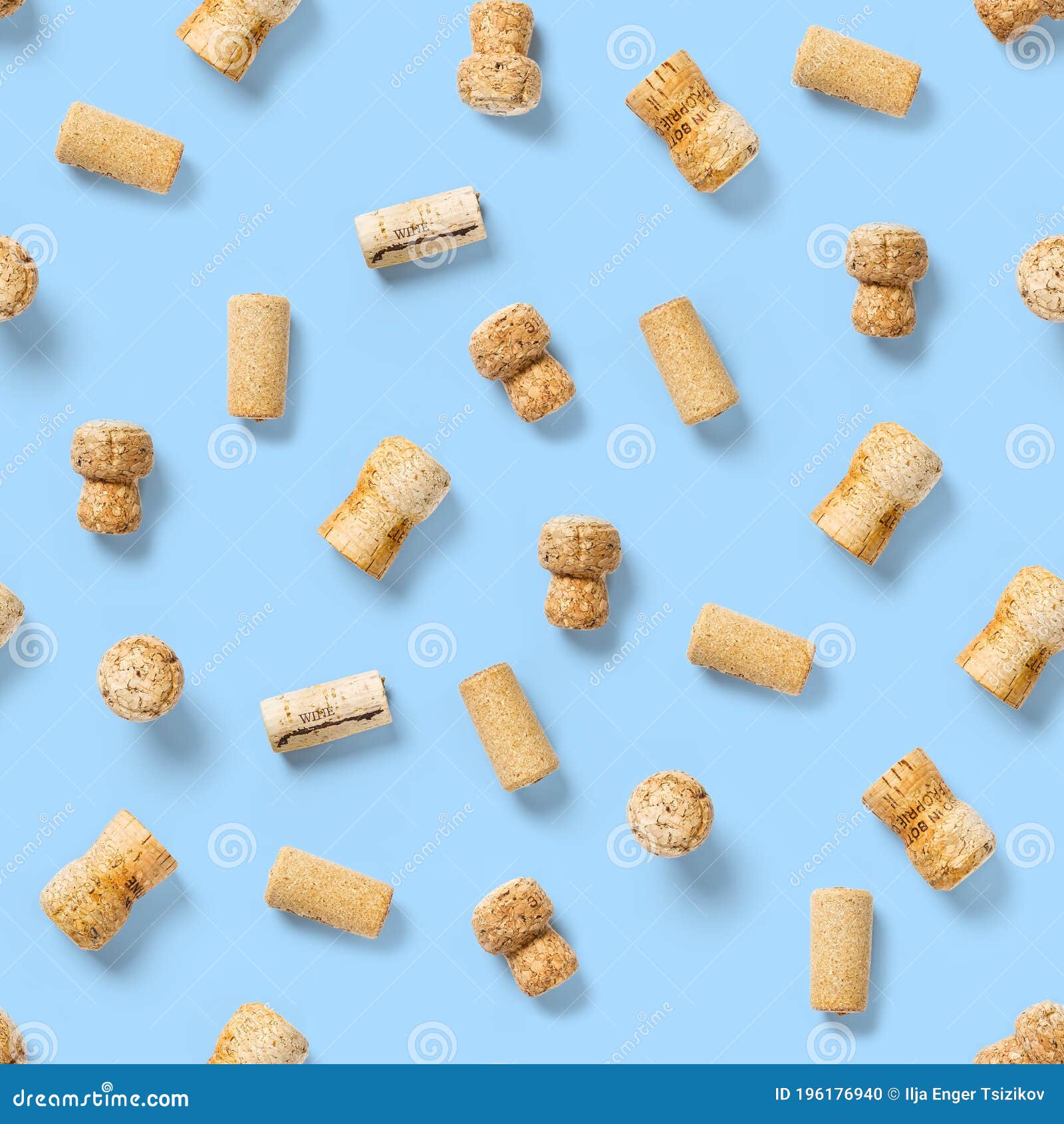 Seamless Pattern Wine Corks on a White Backlit Background. Wine ...
