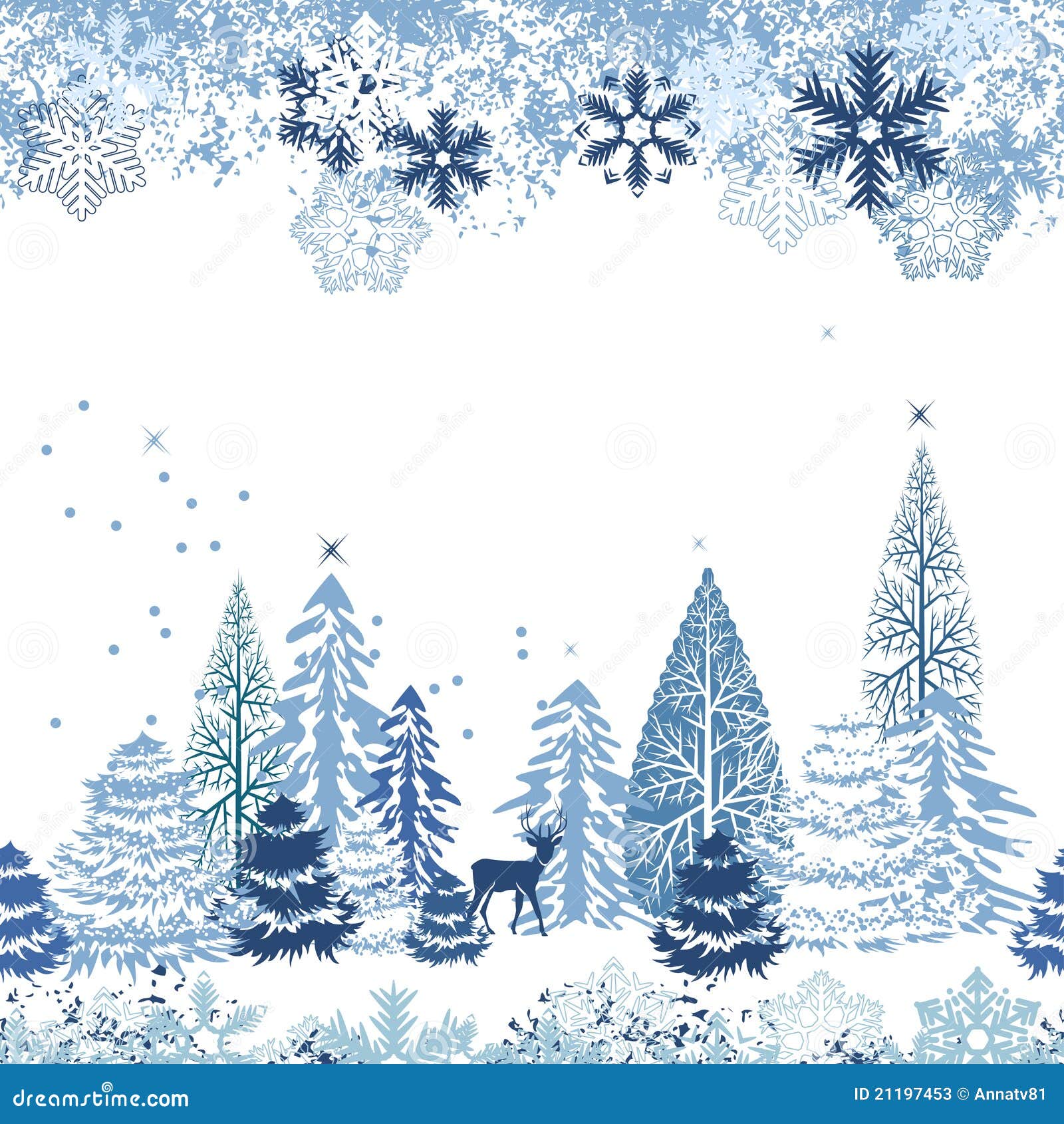 Seamless Pattern with Winter Forest Stock Illustration - Illustration ...