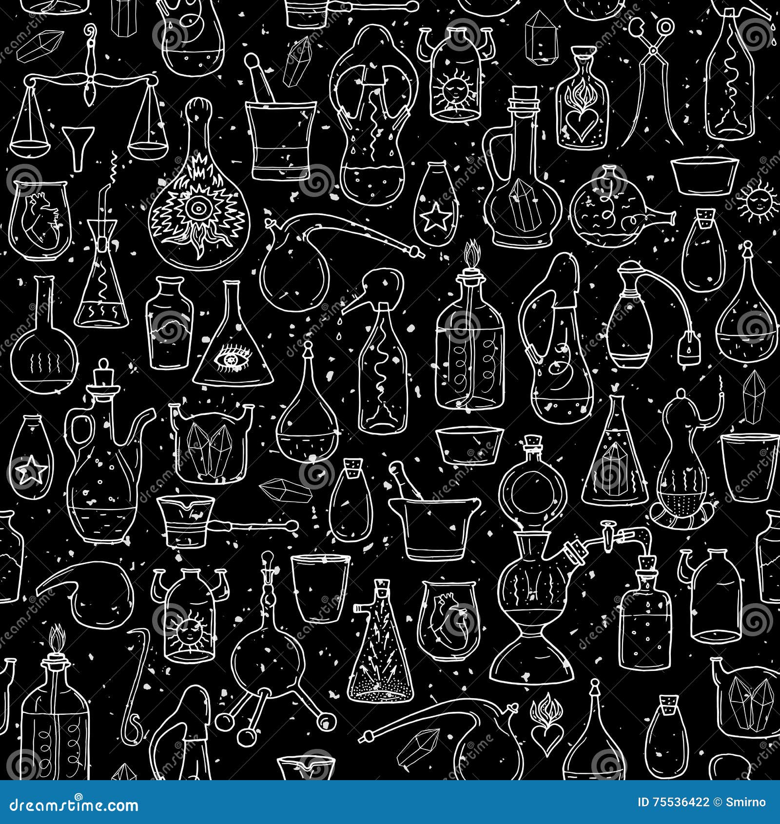 Seamless Pattern Withs Alchemy Signs Stock Vector - Illustration of ...