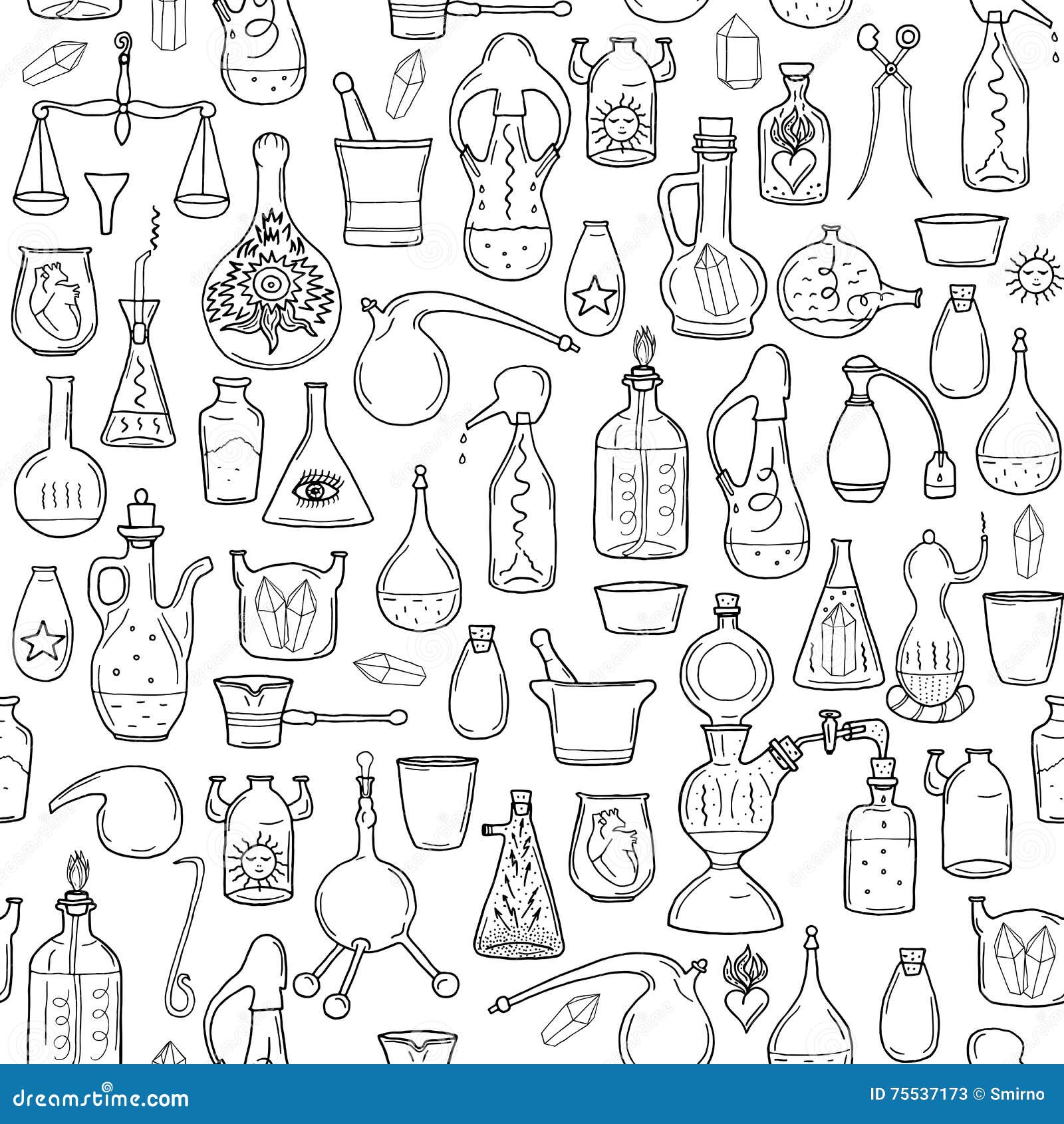 Seamless Pattern Withs Alchemy Signs Stock Vector - Illustration of ...