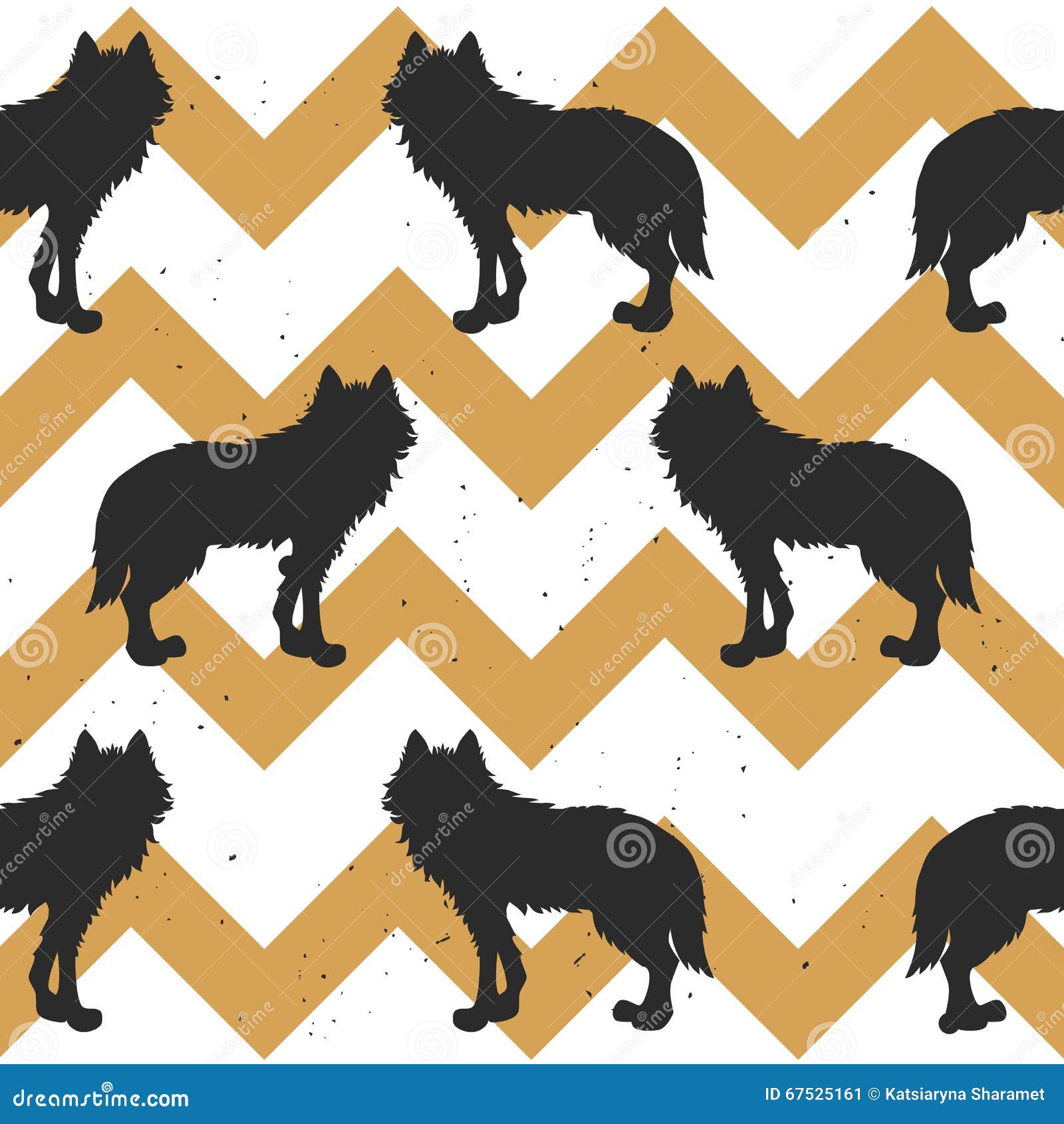 Seamless Pattern with Wolf. Stock Vector - Illustration of predator ...