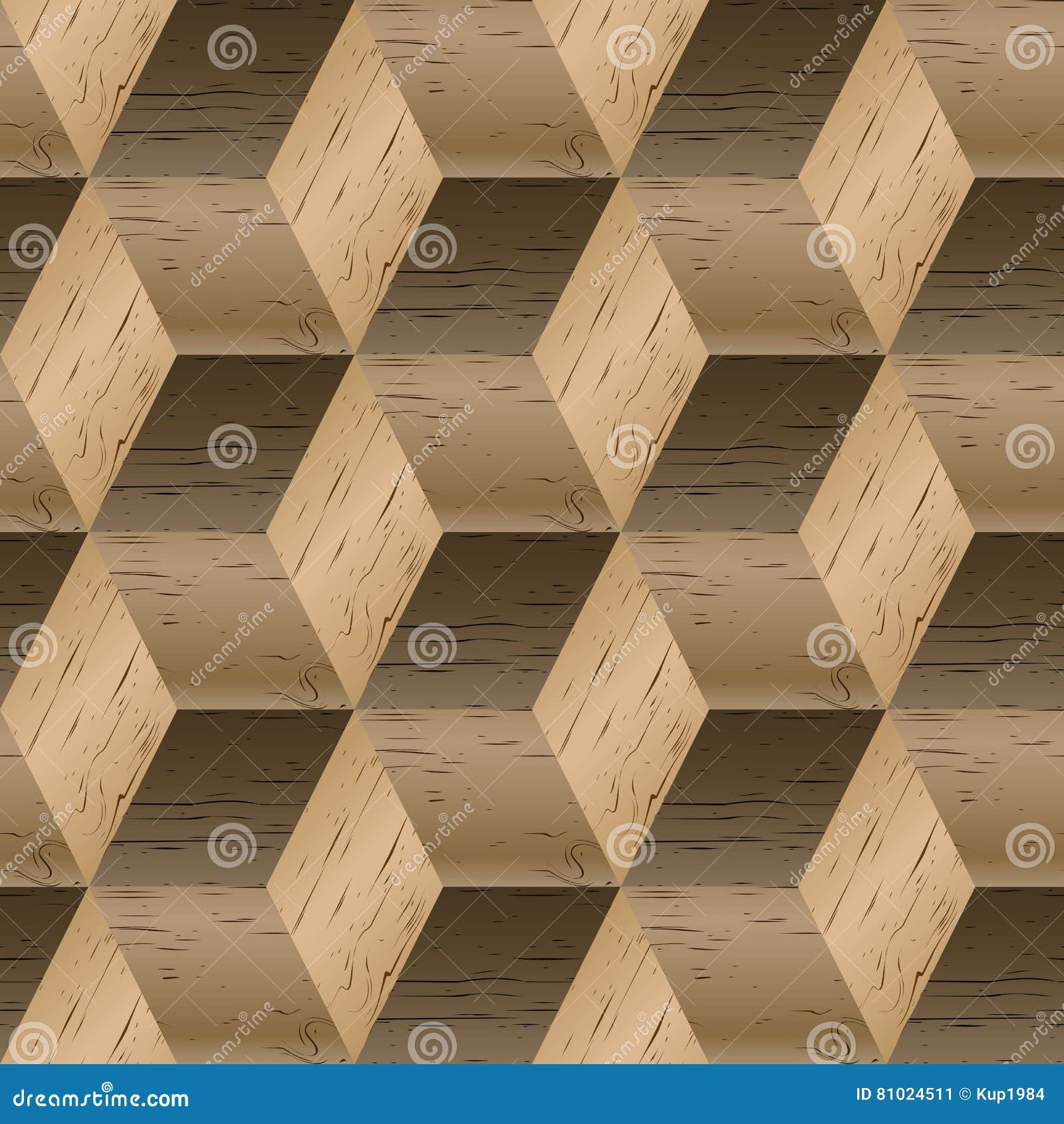 Seamless Pattern of Wooden Cubes, Vector Illustration. Stock Vector ...