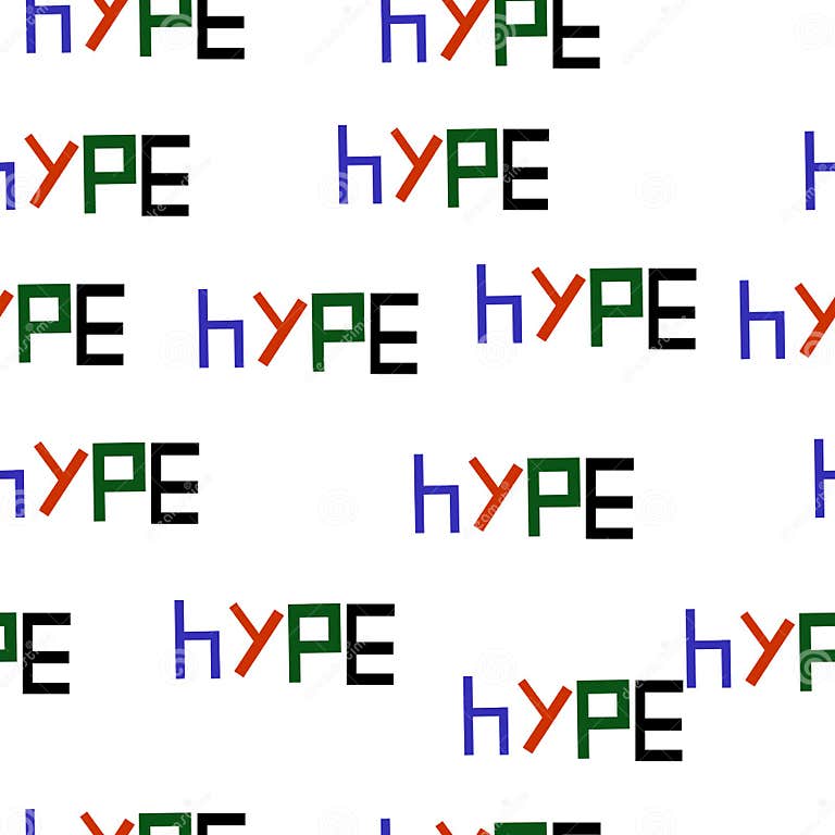 Seamless Pattern of the Word HYPE Vector Illustration Backround Stock ...