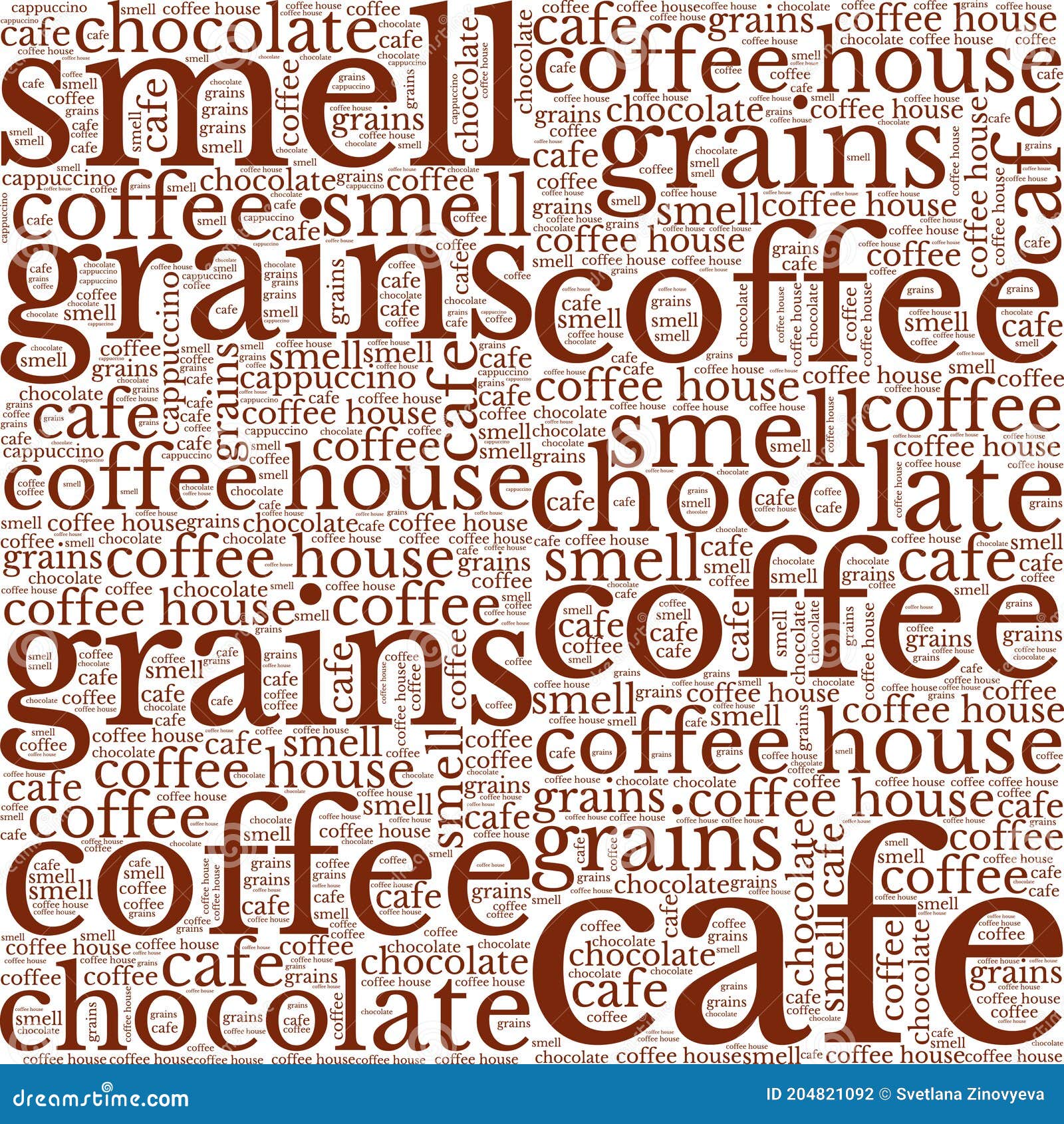 Seamless Pattern with the Words Coffee, Cafe, Love, Coffee House ...