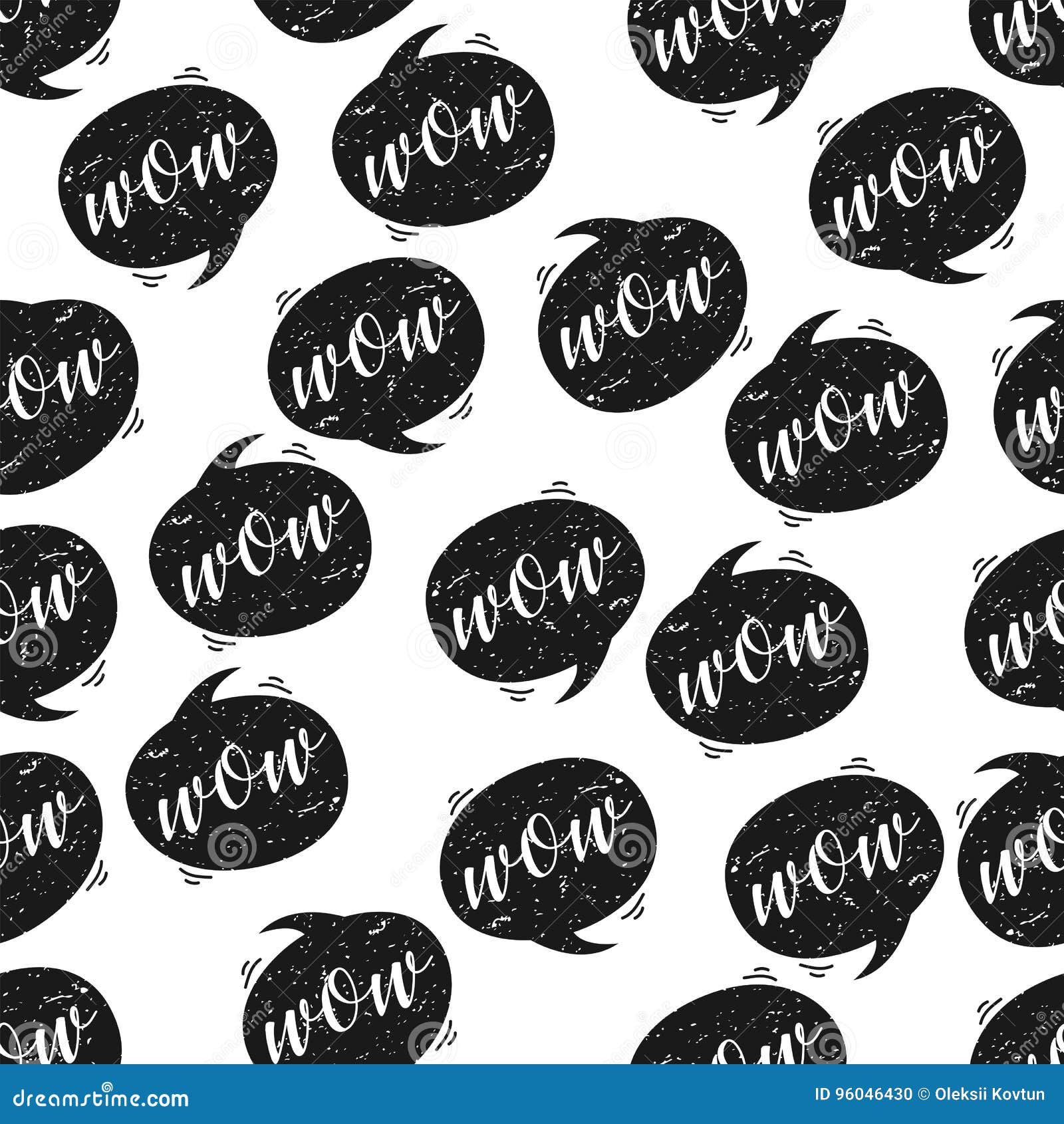 Seamless Pattern with WOW Speech Bubbles. Vector Illustration Stock ...