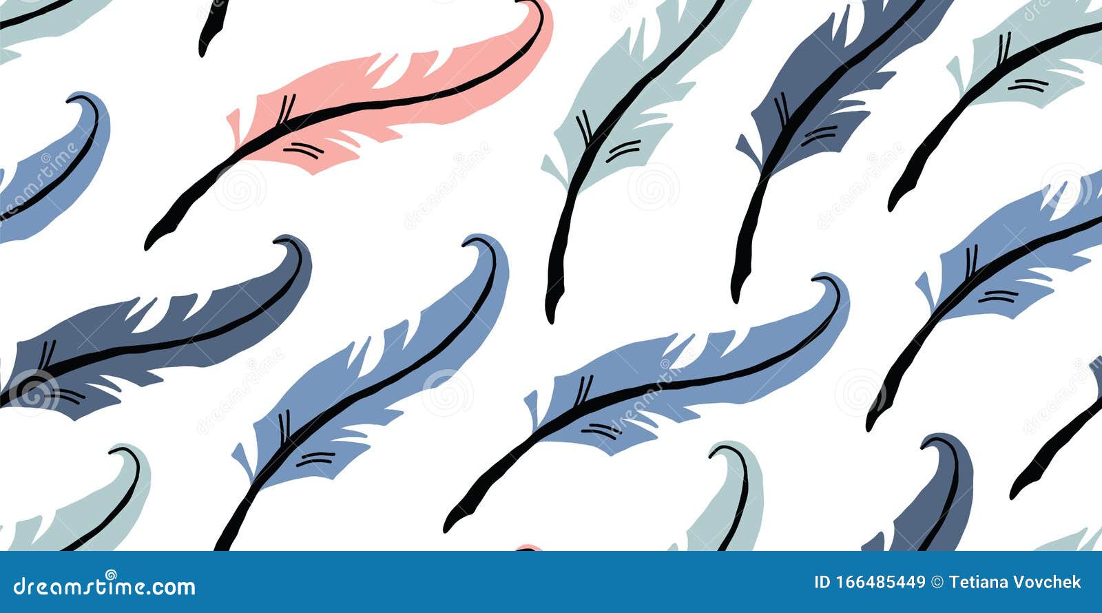Seamless Pattern with Writing Feathers on White Stock Vector ...