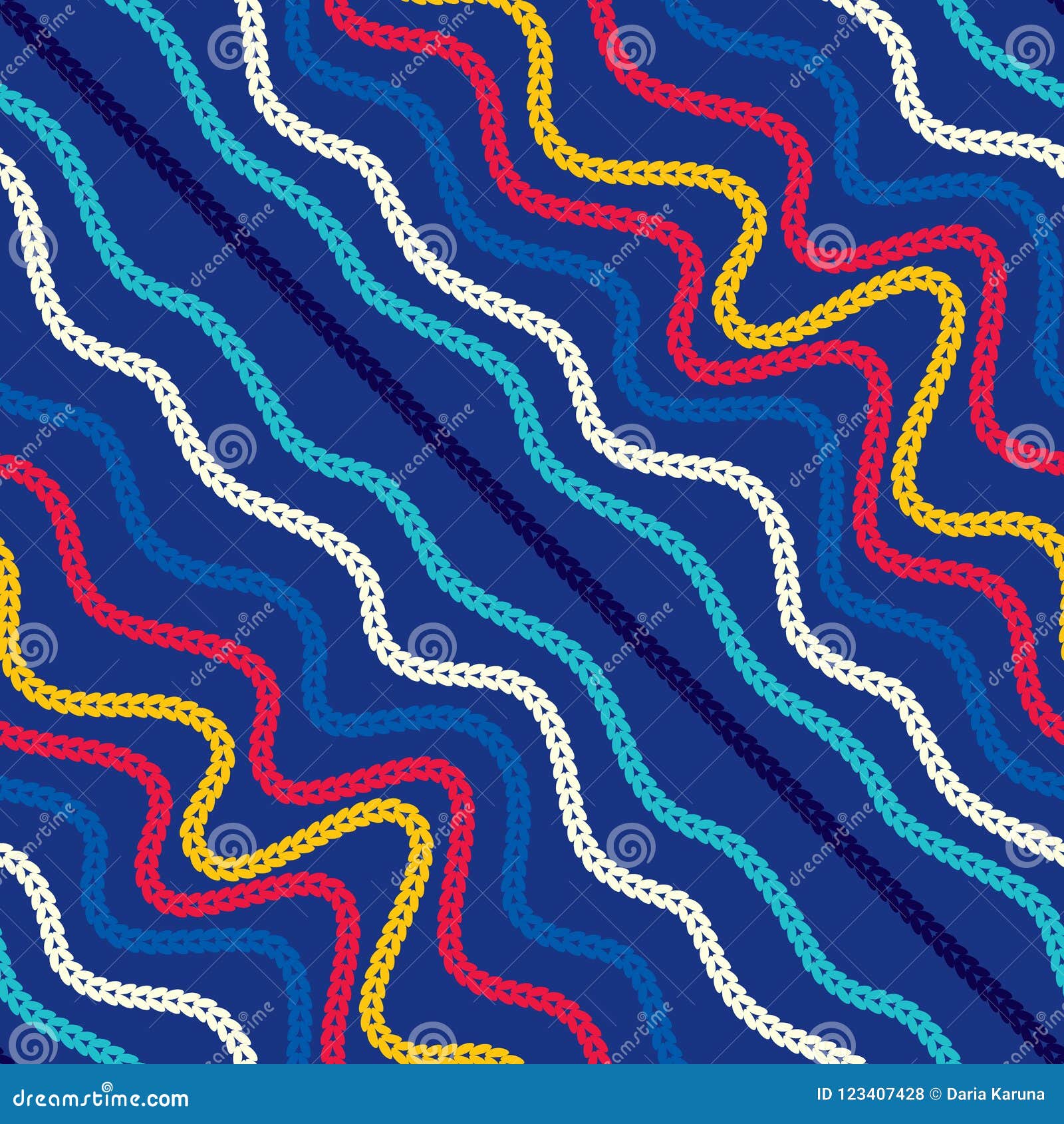 Seamless Pattern of Yarns. Waves and Vibrations of Forms. Optical ...