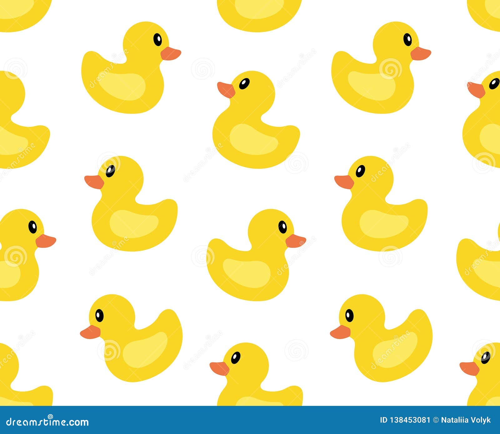 Seamless Pattern with Yellow Duck Stock Vector - Illustration of vector ...