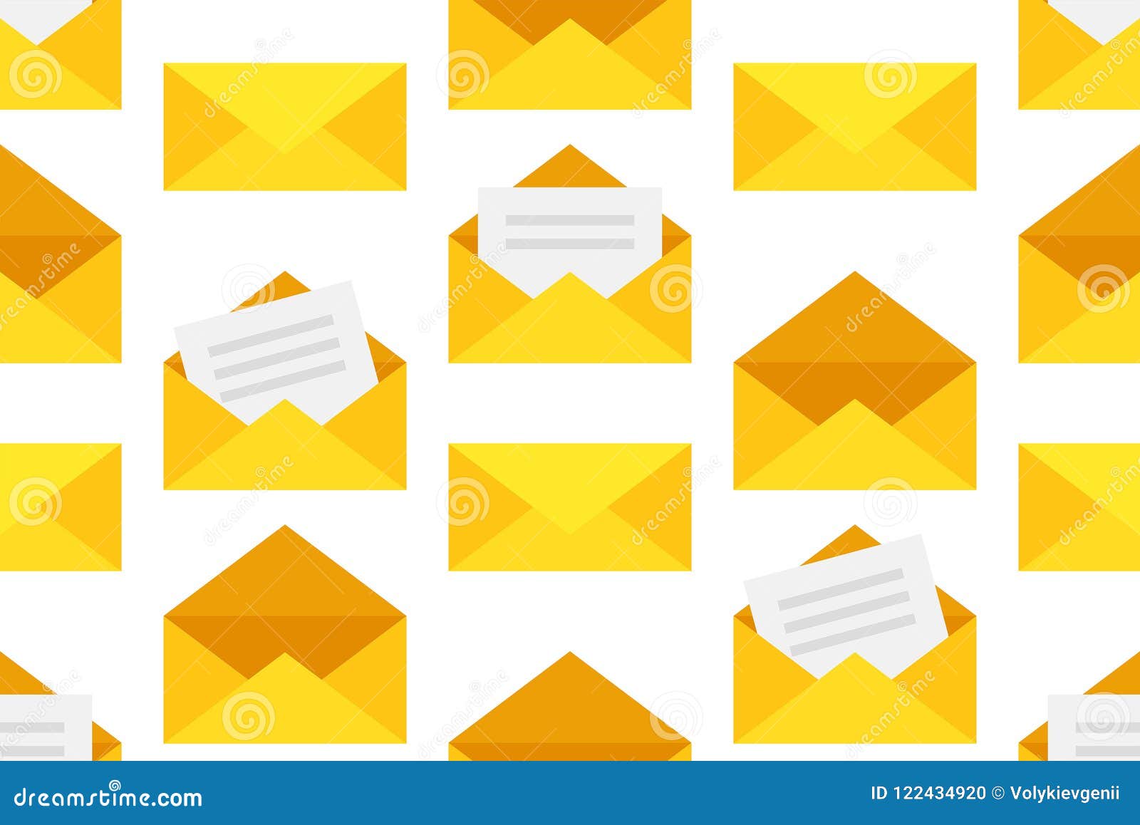 Set Of Yellow Envelopes With Heart Stamps And Angel Wings Isolated On A ...