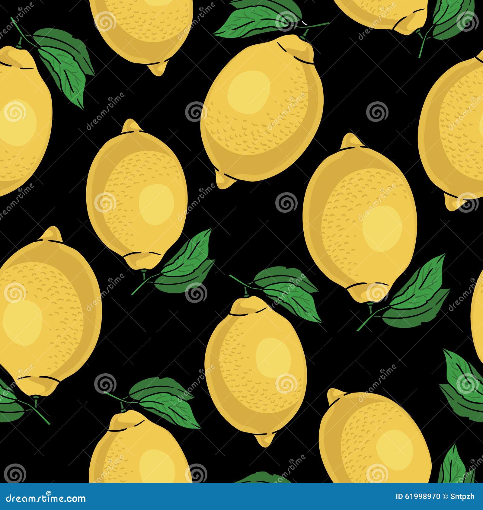 Seamless Pattern with Yellow Lemons - Illustration Stock Vector ...